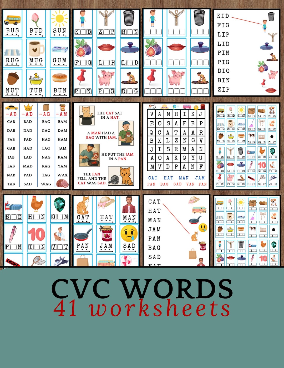 CVC Reading, Short Vowels, Words, Phonics Printables, Worksheets ...