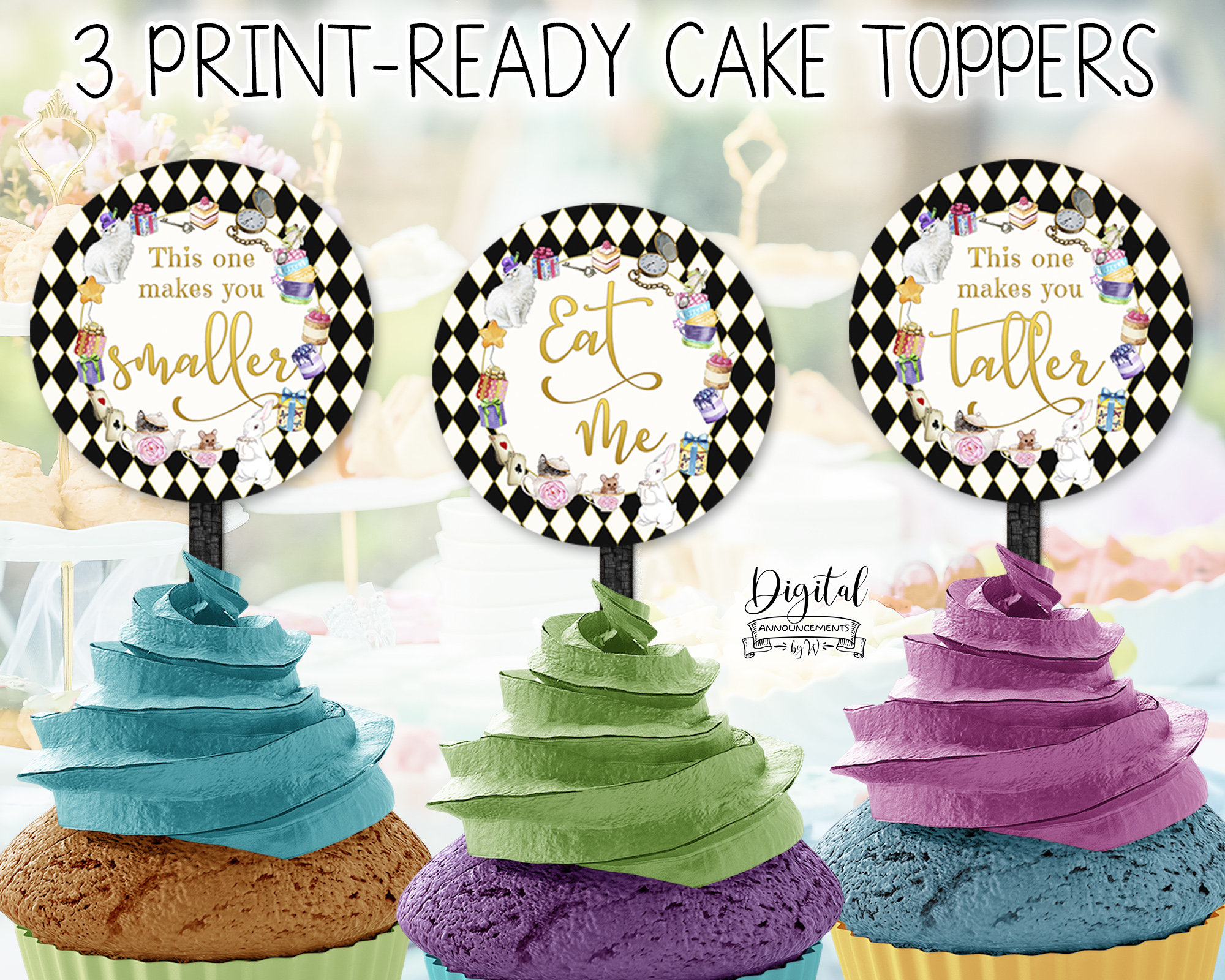 Alice In Wonderland Eat Me Cake Box With Key Top