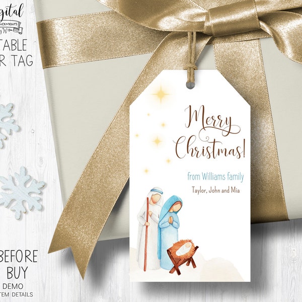 Christmas Scripture Tag Printable - Etsy