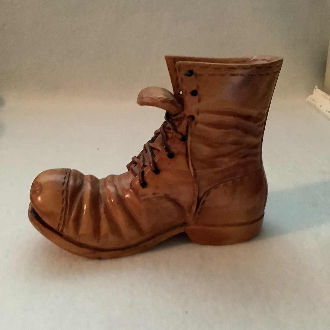 Small Hand Carved Wooden Boot - Etsy