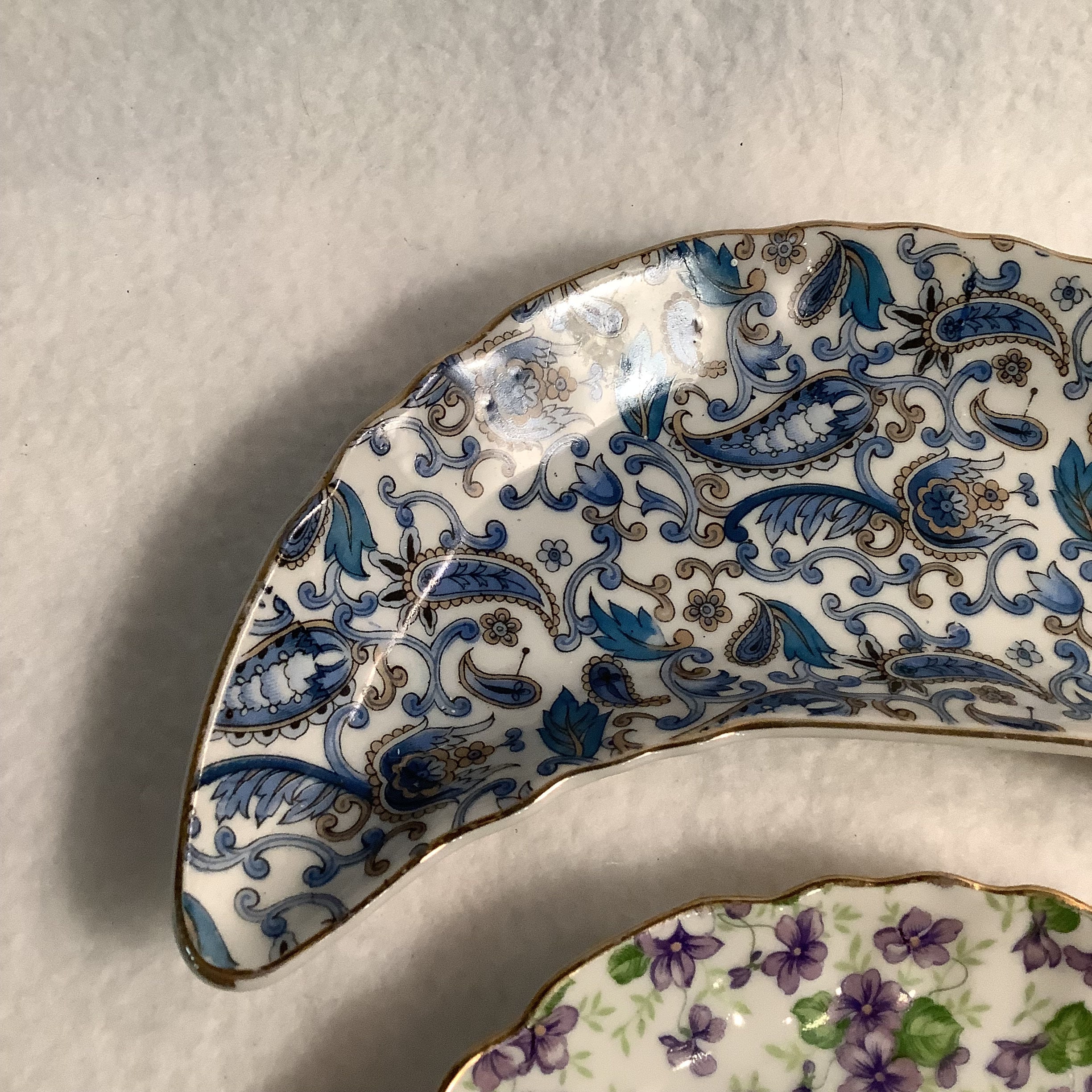Lefton Bone Plates, Lot of 2, Crescent Dish - Etsy