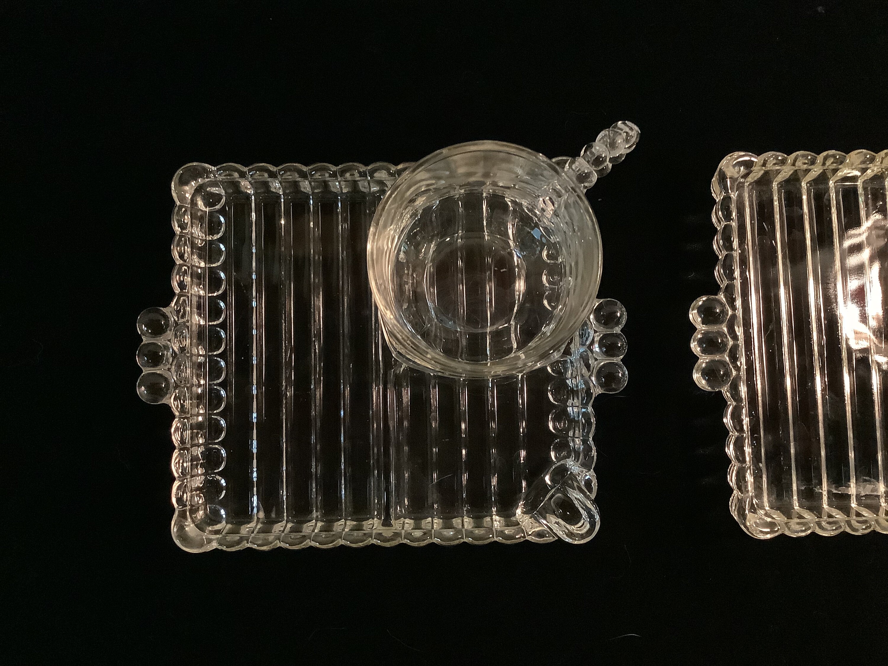 Imperial Glass Candlewick Pattern Snack and Sip Tray, Small, Set of 2 ...