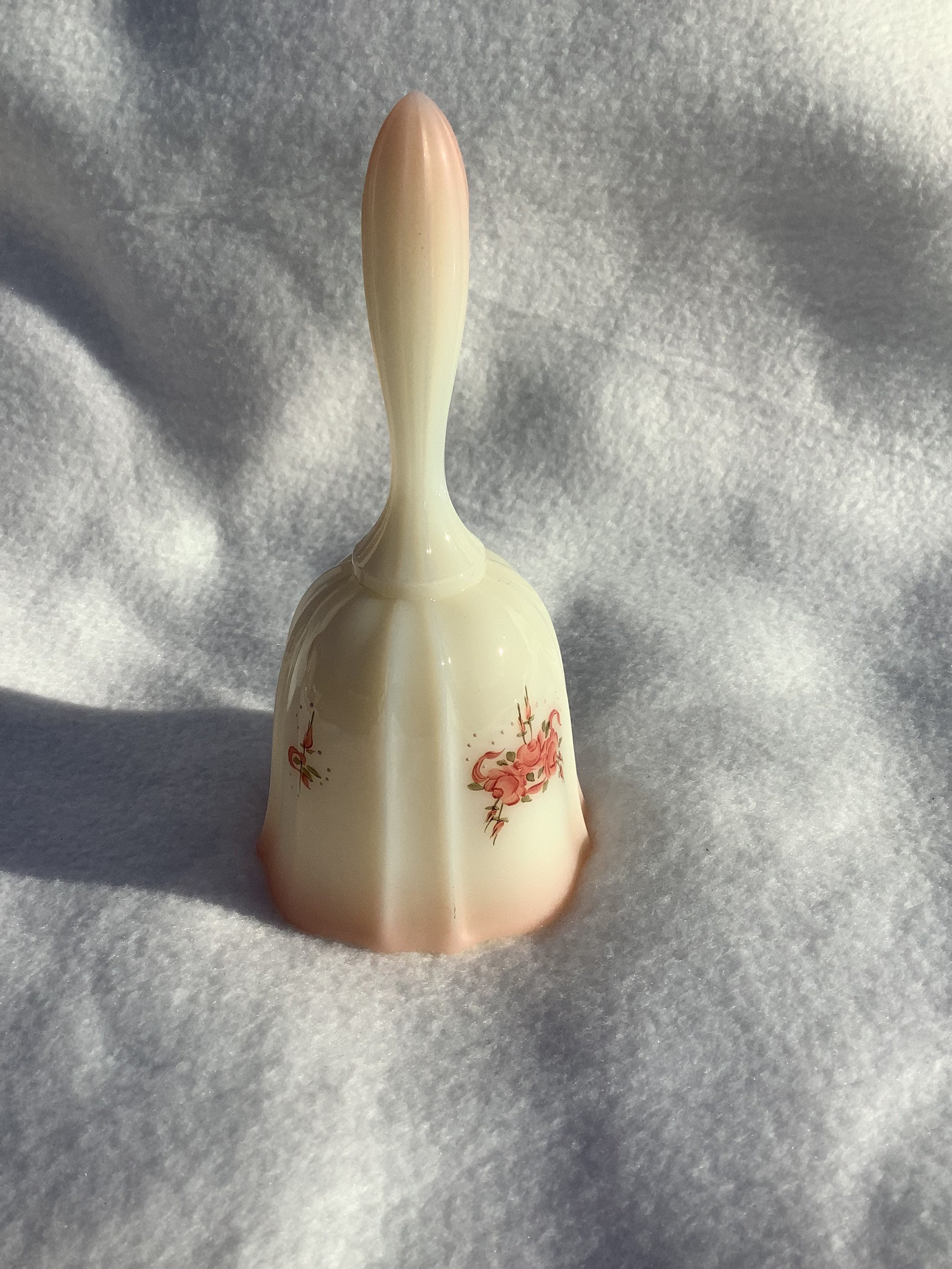 Vintage Hand Painted Fenton Bell Pink & Cream Painted by S. - Etsy