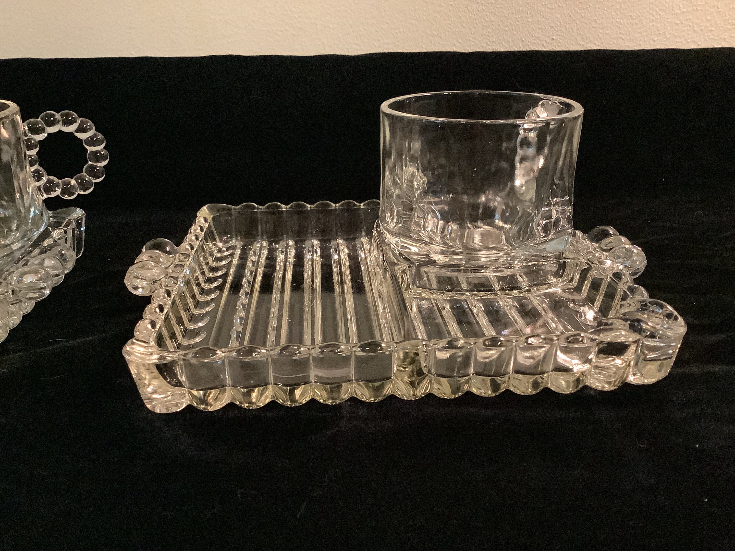 Imperial Glass Candlewick Pattern Snack and Sip Tray, Small, Set of 2 ...