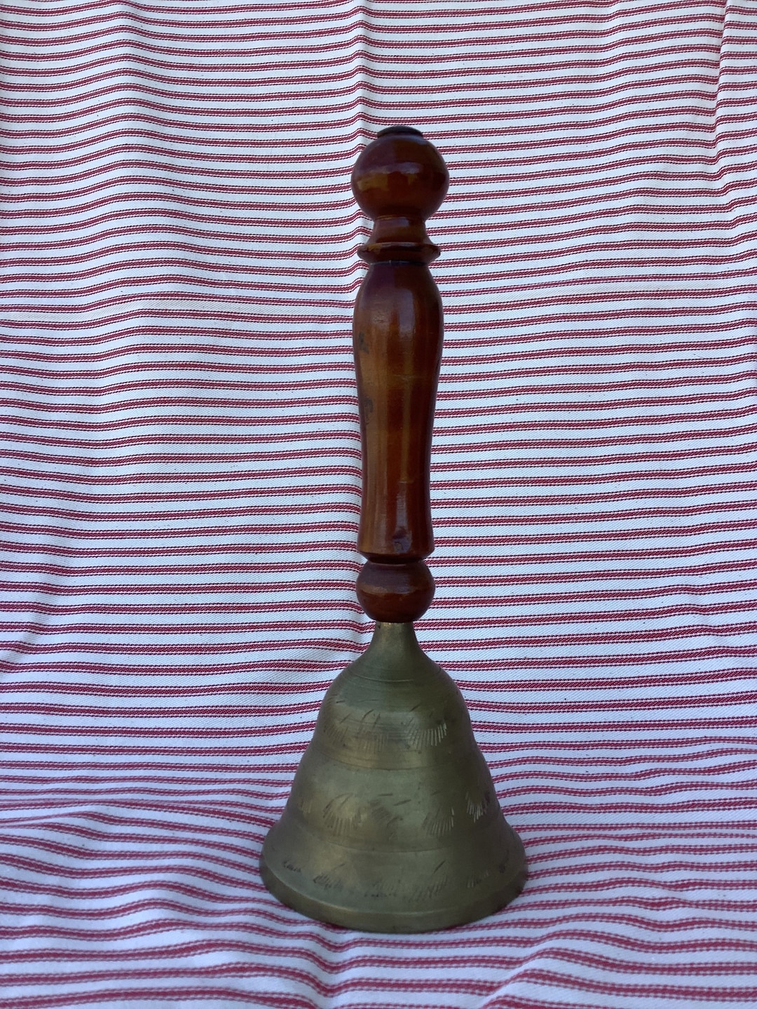 Made in India Brass Teachers Bell With Wooden Handle, Brass School Bell ...