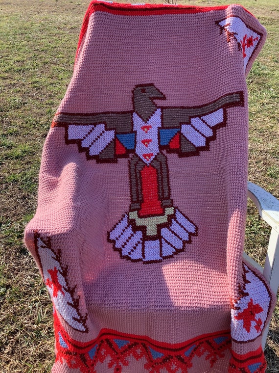 Vintage Afghan Indian Style Aztec Style Southwestern | Etsy