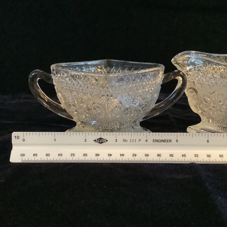 Indiana Glass Tiara Pattern Triangular Clear Glass Cream and - Etsy