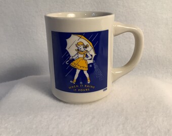 Morton Salt Advertising Slogan Coffee Cup Mug When It Rains It Pours ...