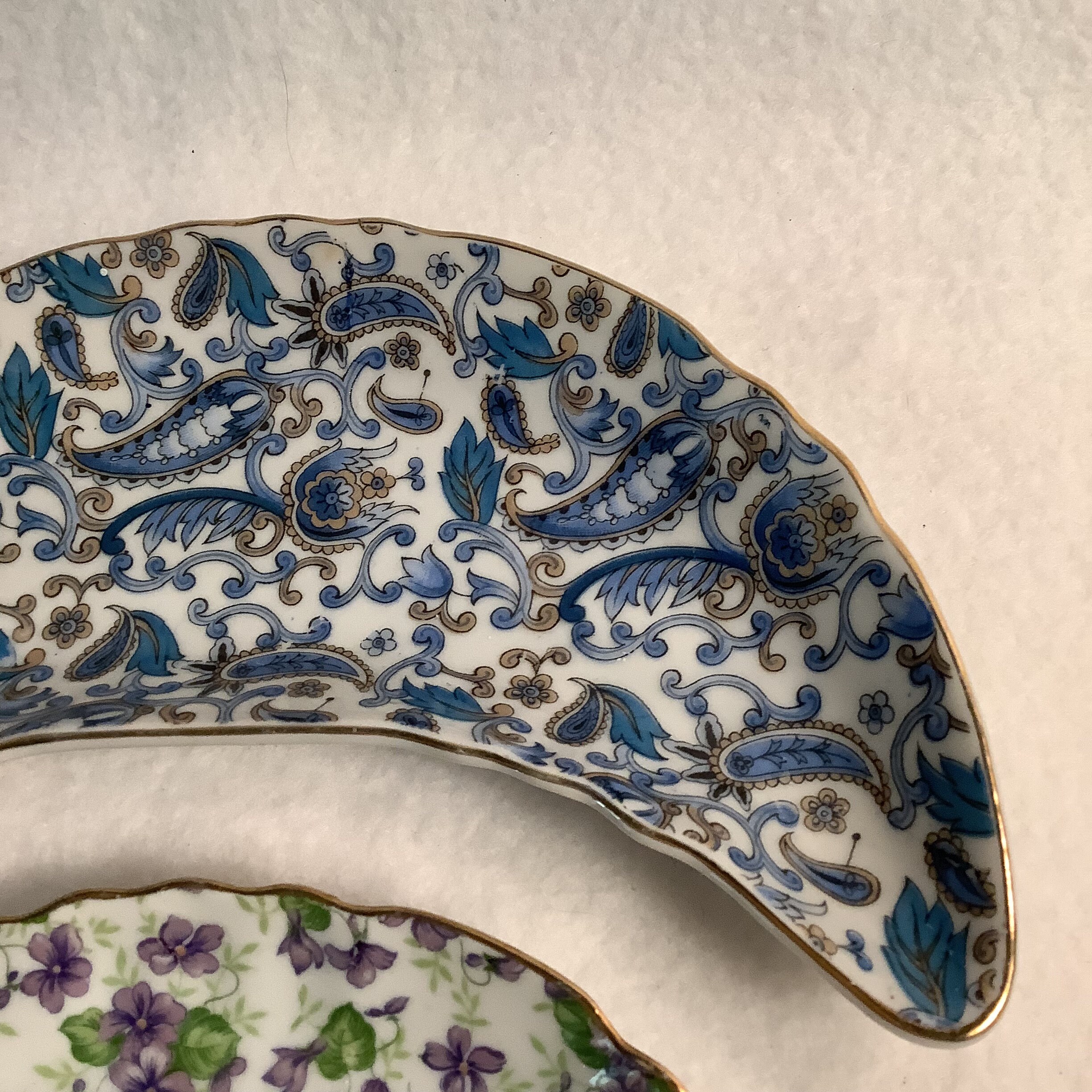 Lefton Bone Plates, Lot of 2, Crescent Dish - Etsy