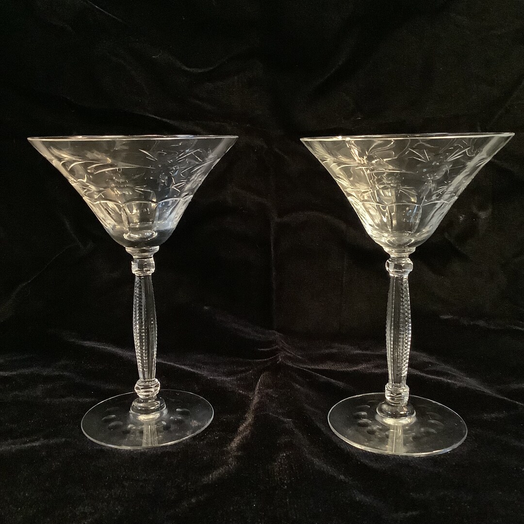 Morgantown Crystal Stemware, Set of 2, Tall Wine Glass - Etsy