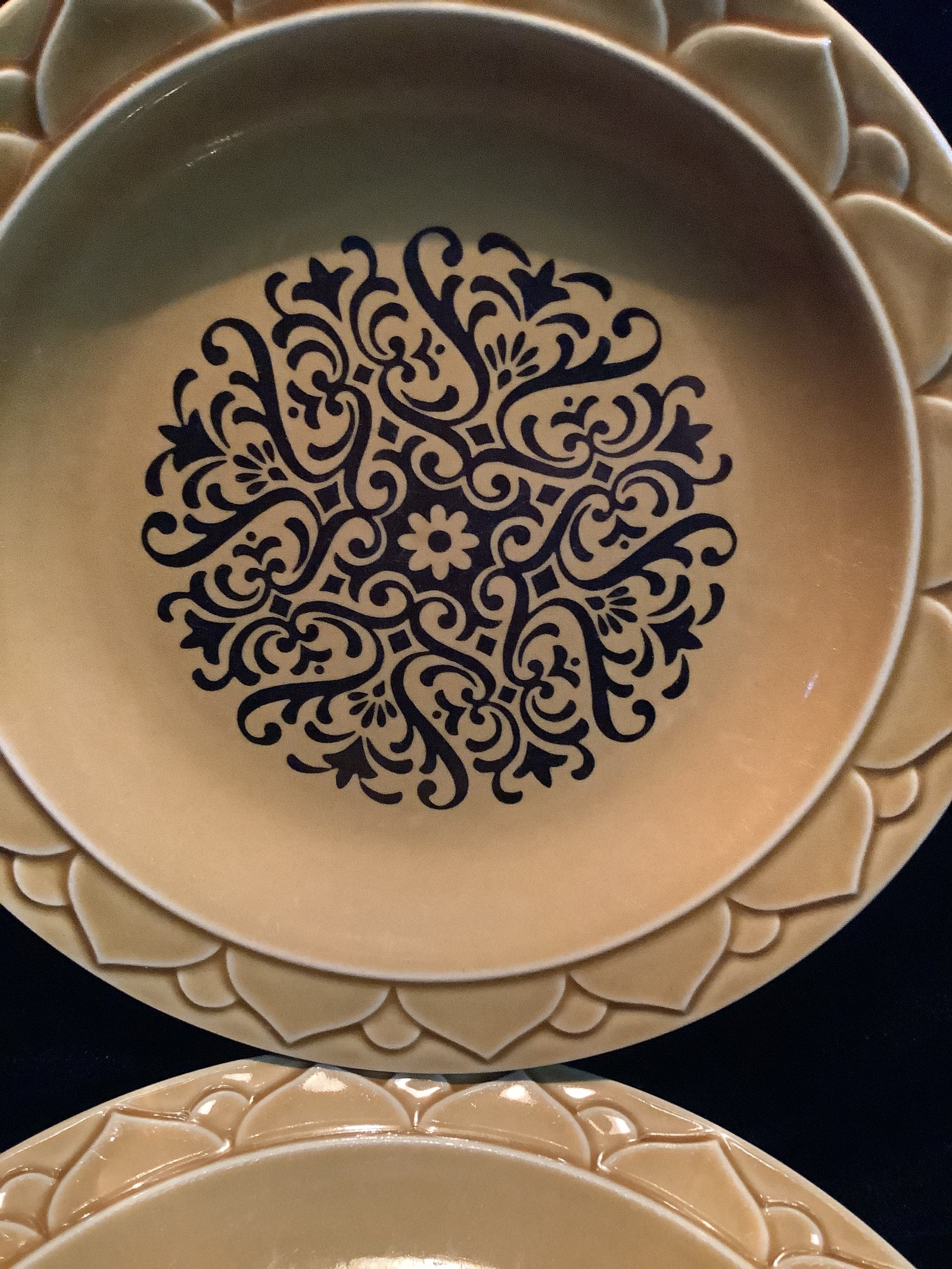 Vintage Golden Seville Stoneware, Set of 7 Salad Plates - Etsy