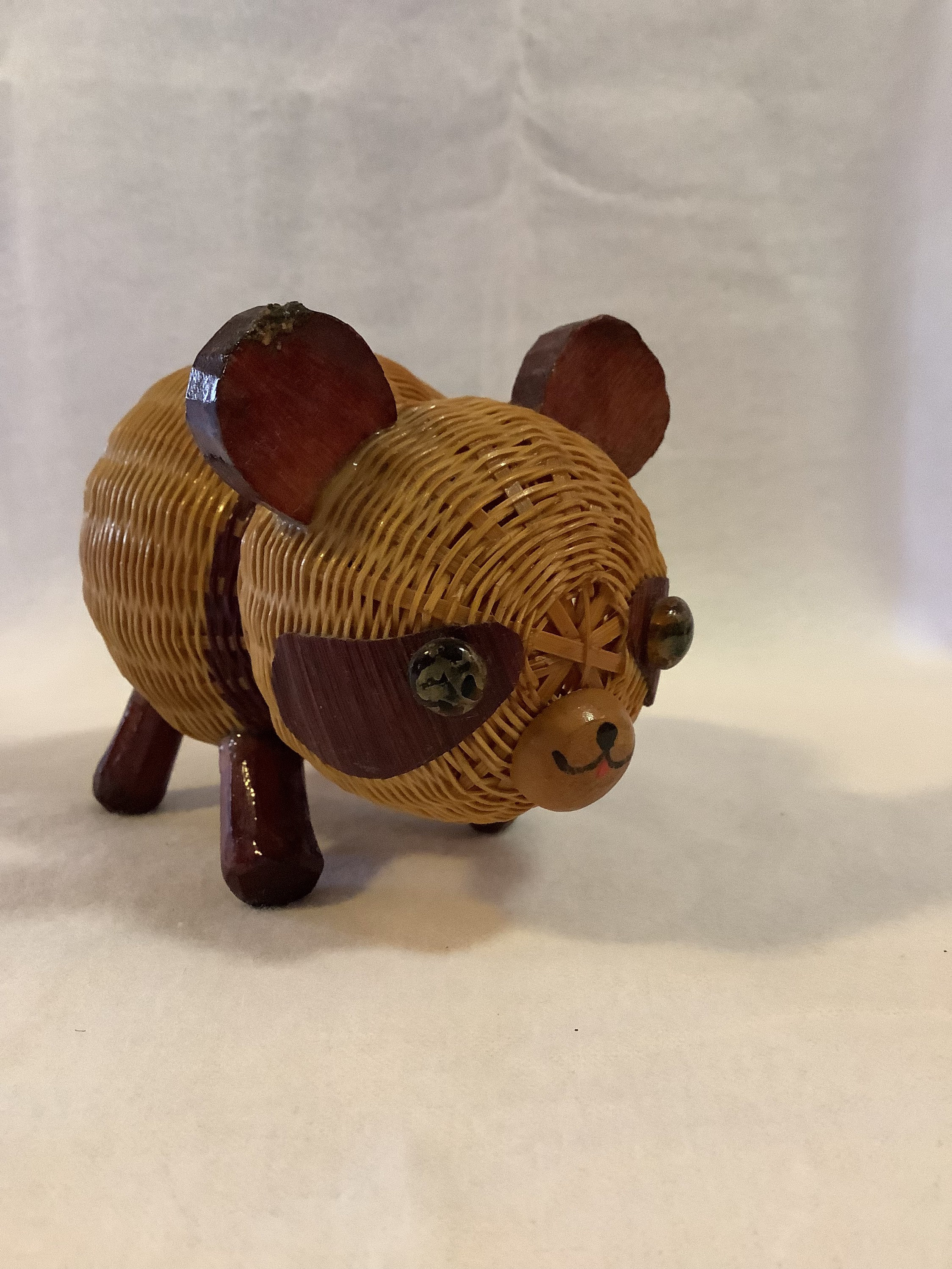 Vintage Panda Bear Wicker Basket, Rattan, Bear - Etsy