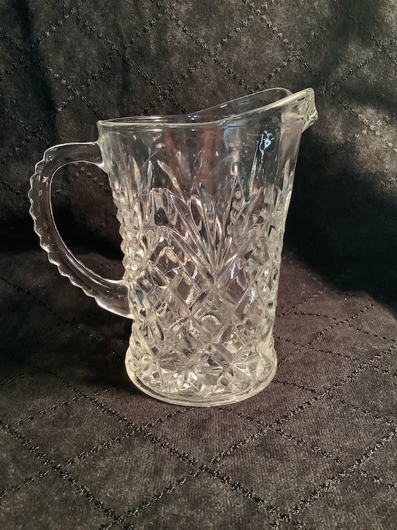 Vintage Pressed Glass Creamer Pitcher 5 Tall - Etsy