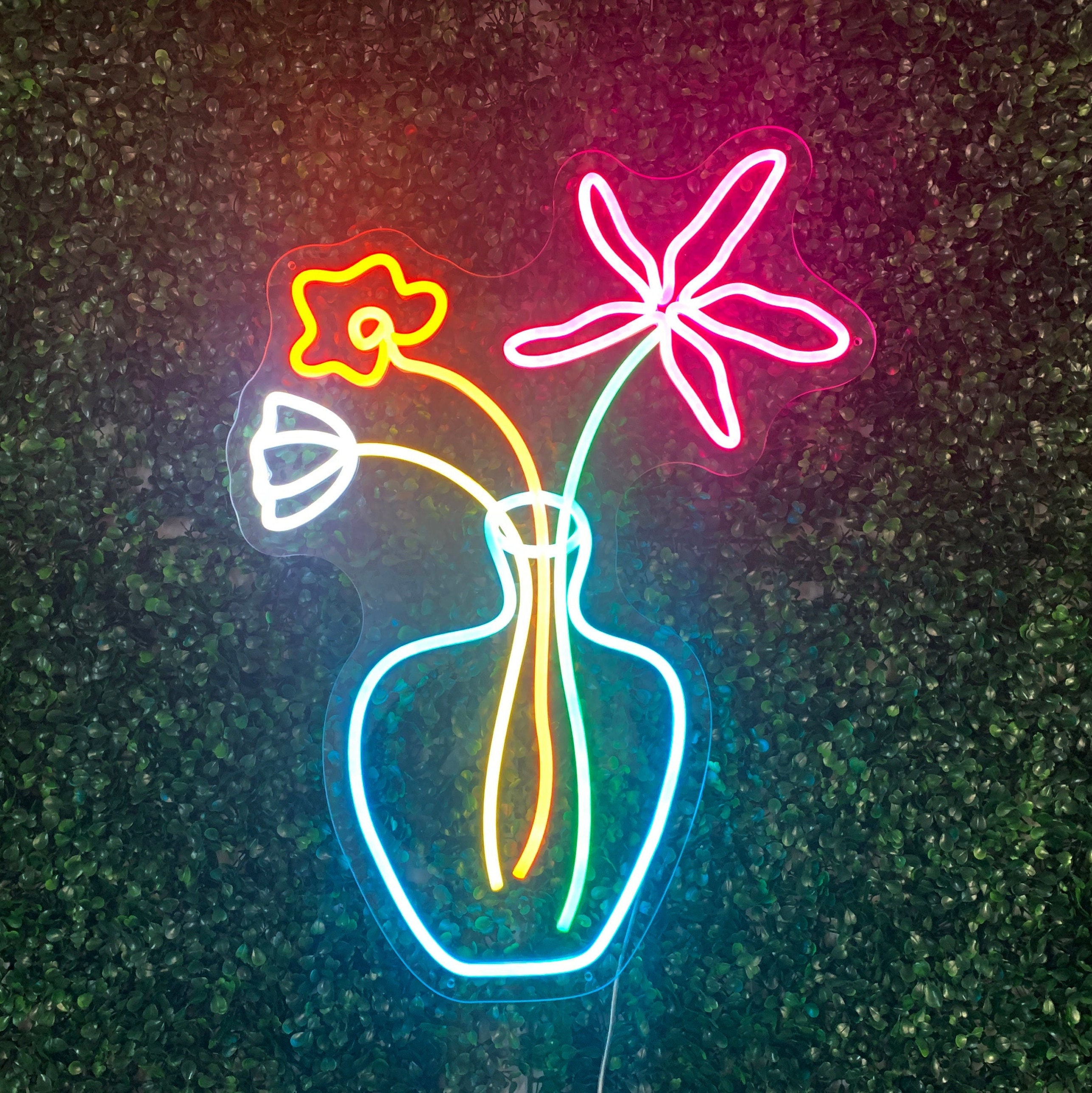 Neon Glowing Flowers