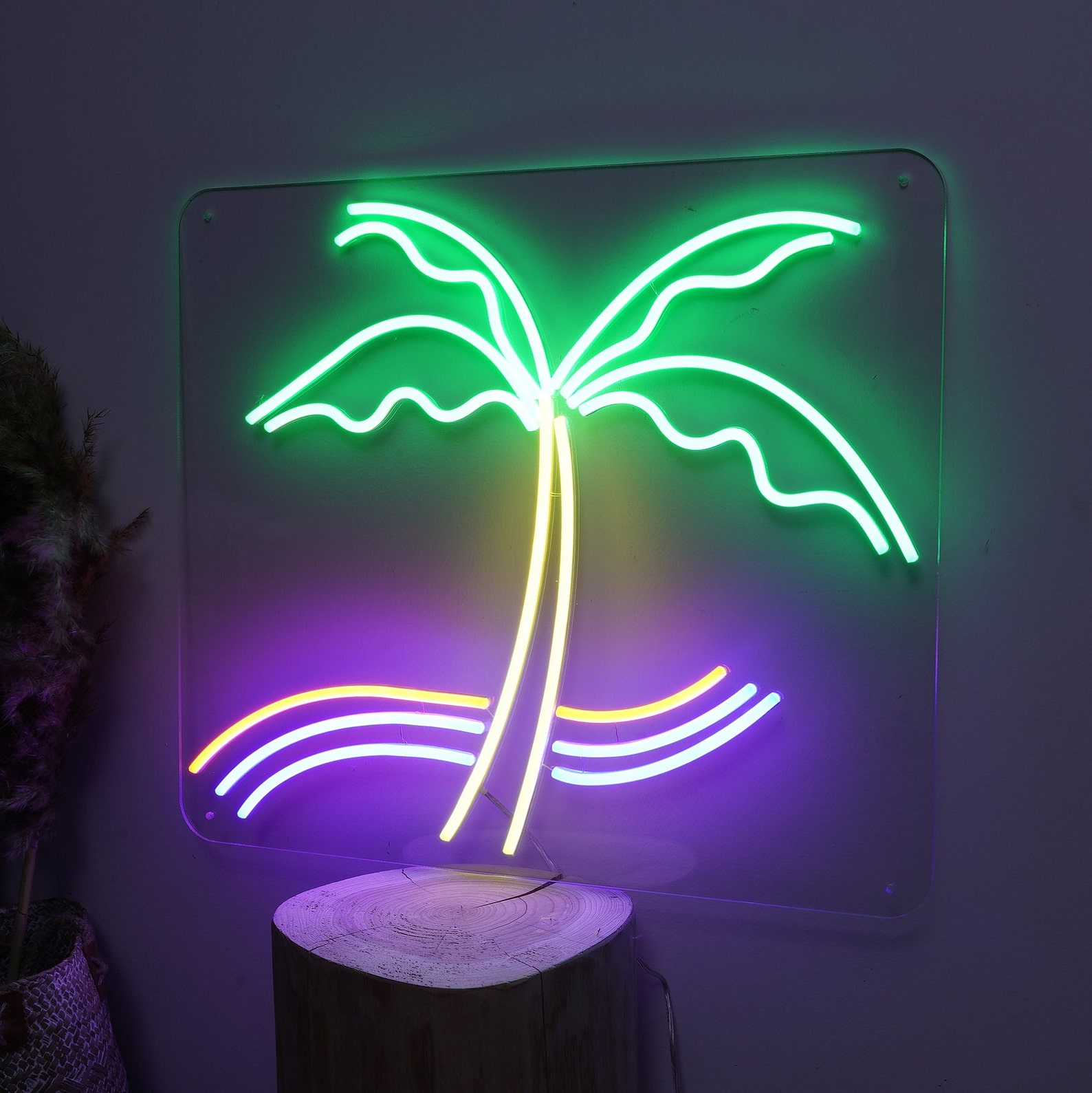 Palm Tree Neon Signs Custom Made Tree LED Neon Lights Wall Art - Etsy