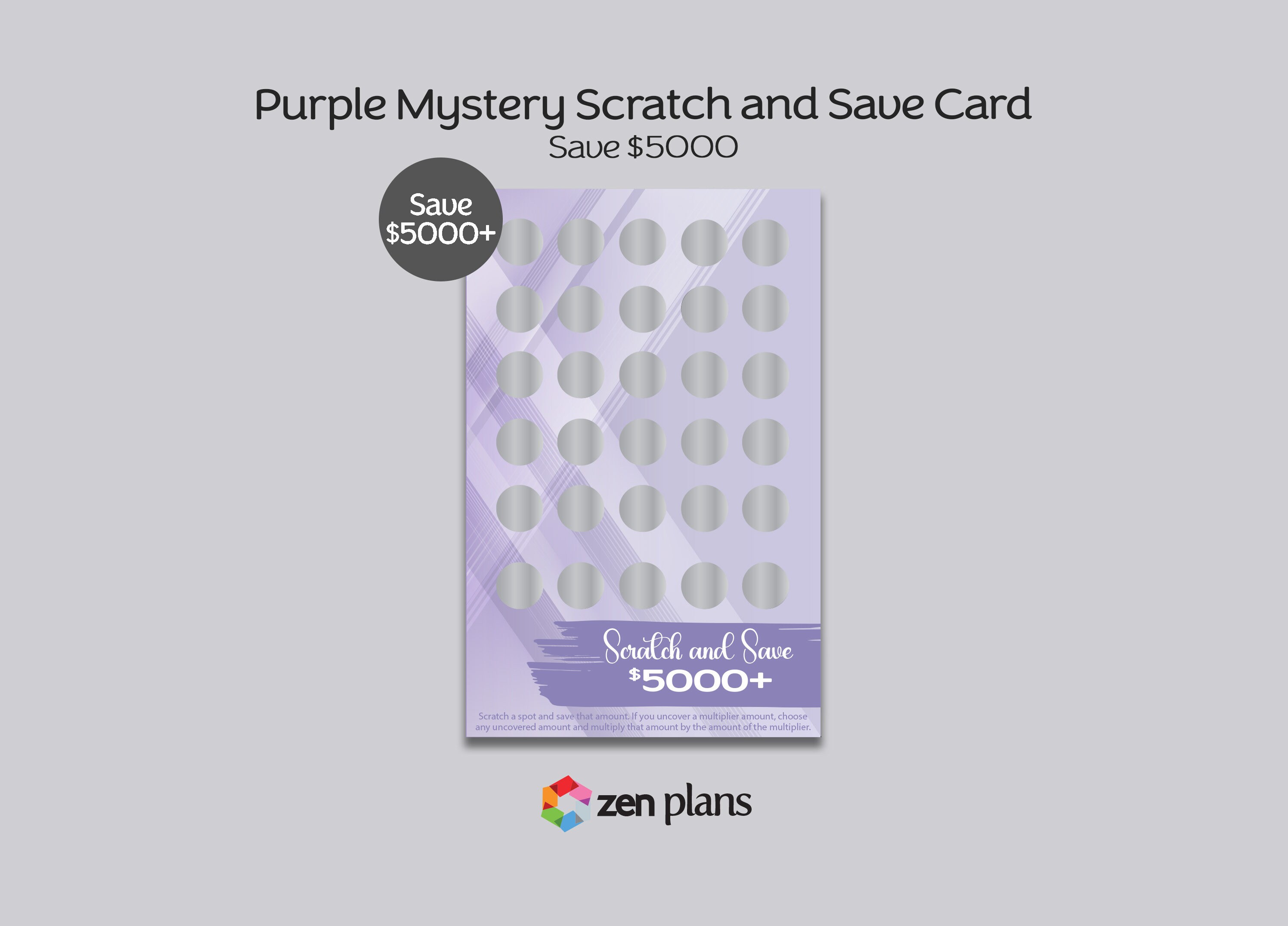 Mystery Scratch off Savings Challenge Card | Scratch and Save Saving ...