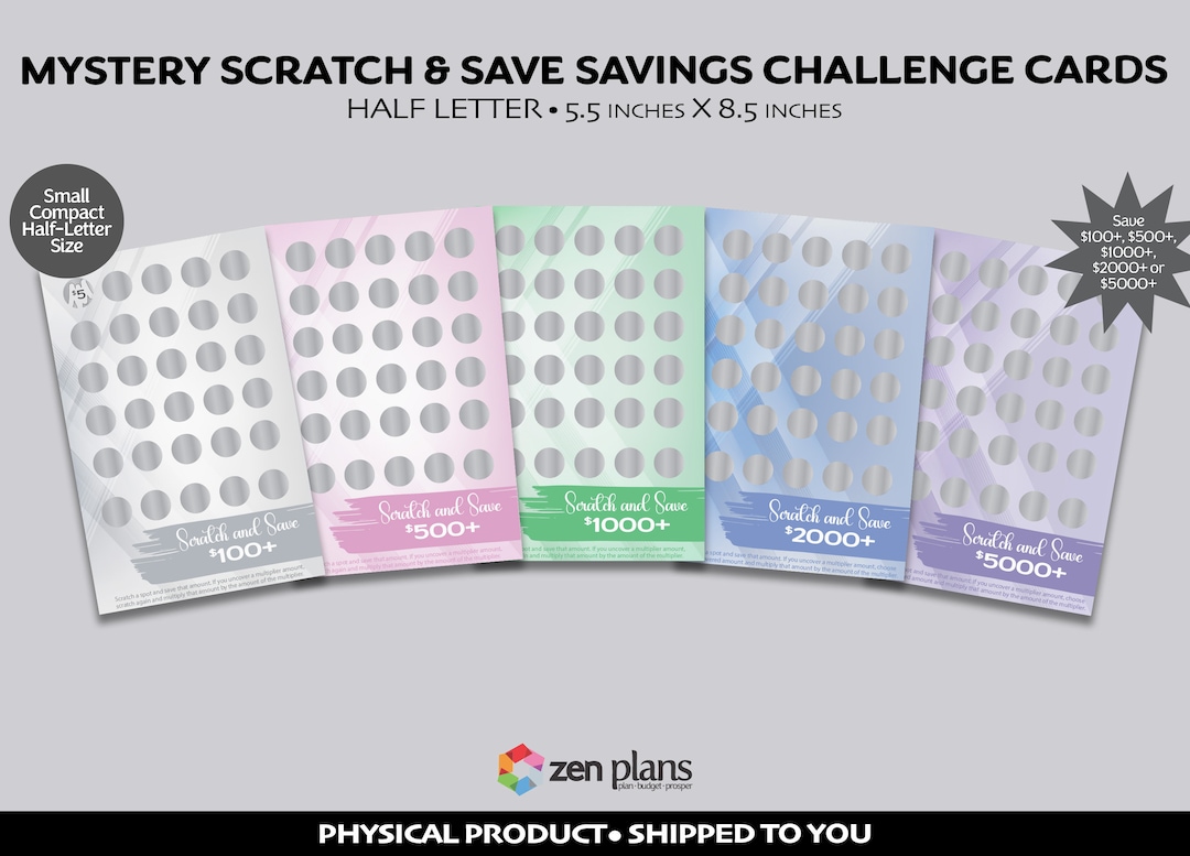 Mystery Scratch off Savings Challenge Card | Scratch and Save Saving ...