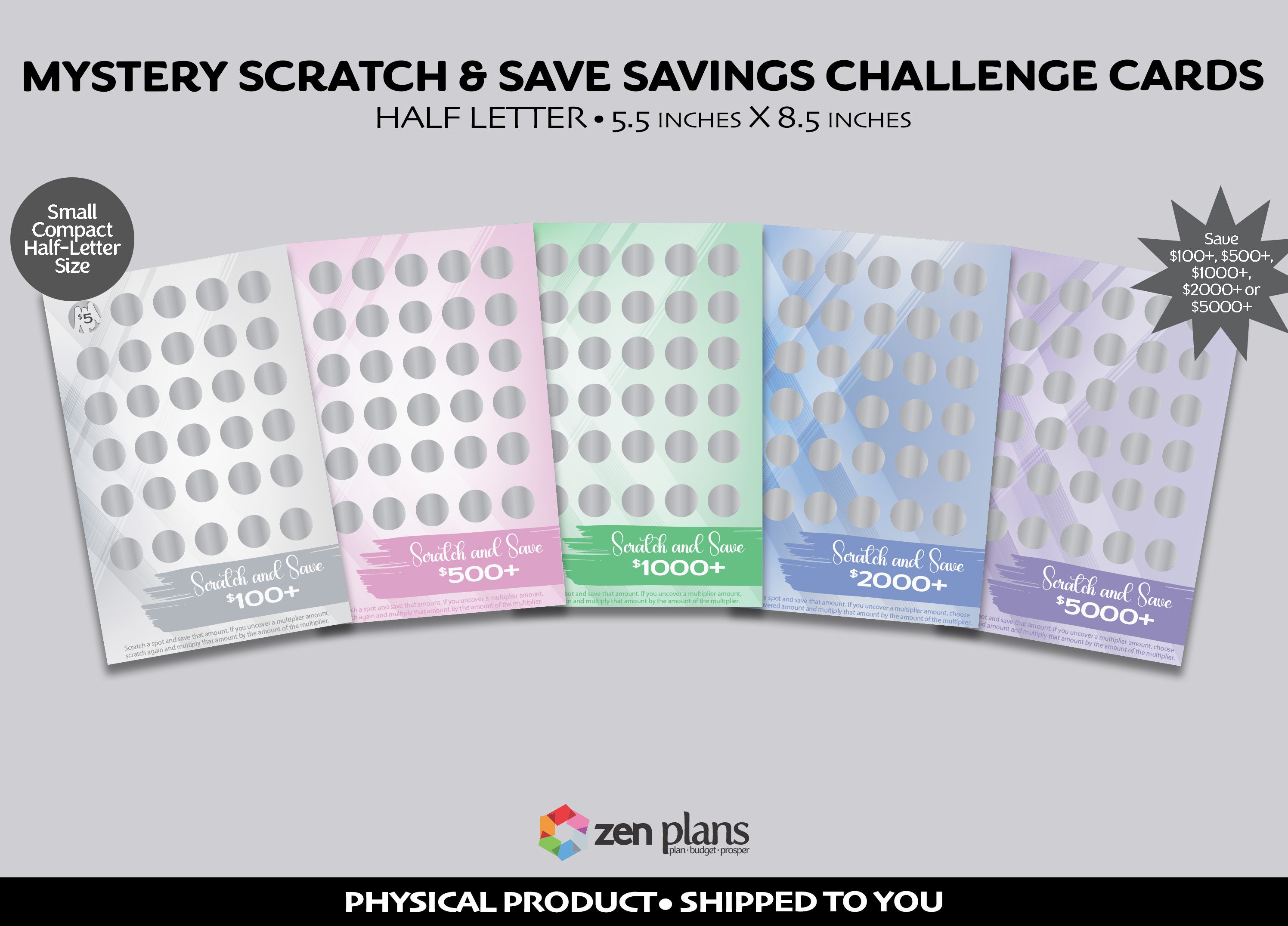 Mystery Scratch off Savings Challenge Card | Scratch and Save Saving ...