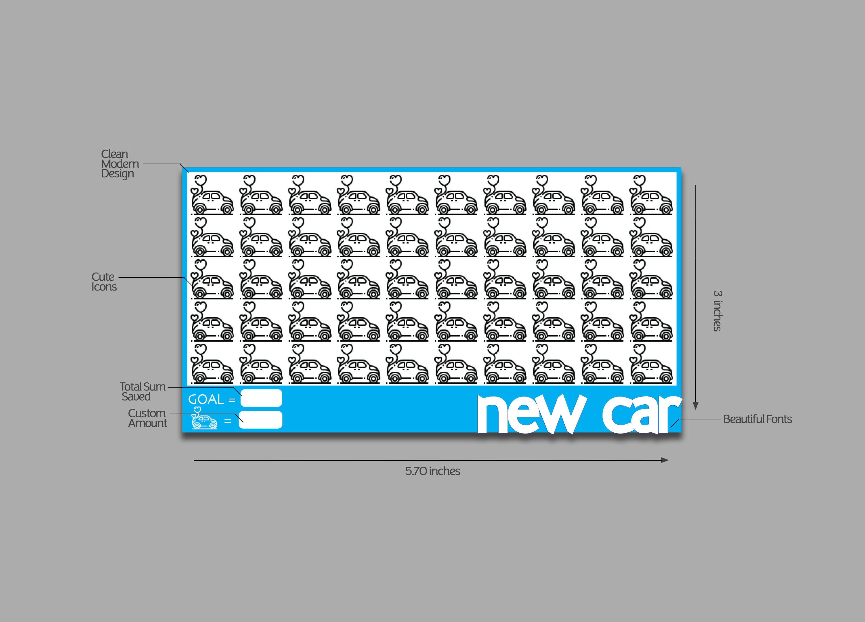 Printable New Car Savings Challenge | New Car Fund Tracker for A6 Cash ...