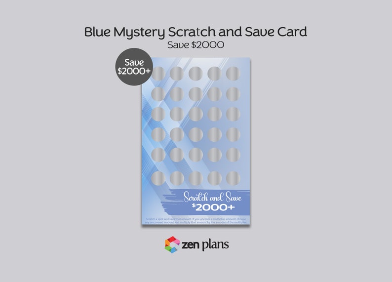 Mystery Scratch off Savings Challenge Card | Scratch and Save Saving ...
