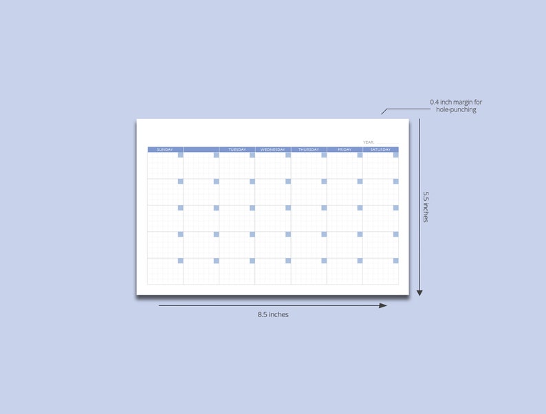 Printable Monthly Budget Undated Grid Calendar Worksheet | Month ...