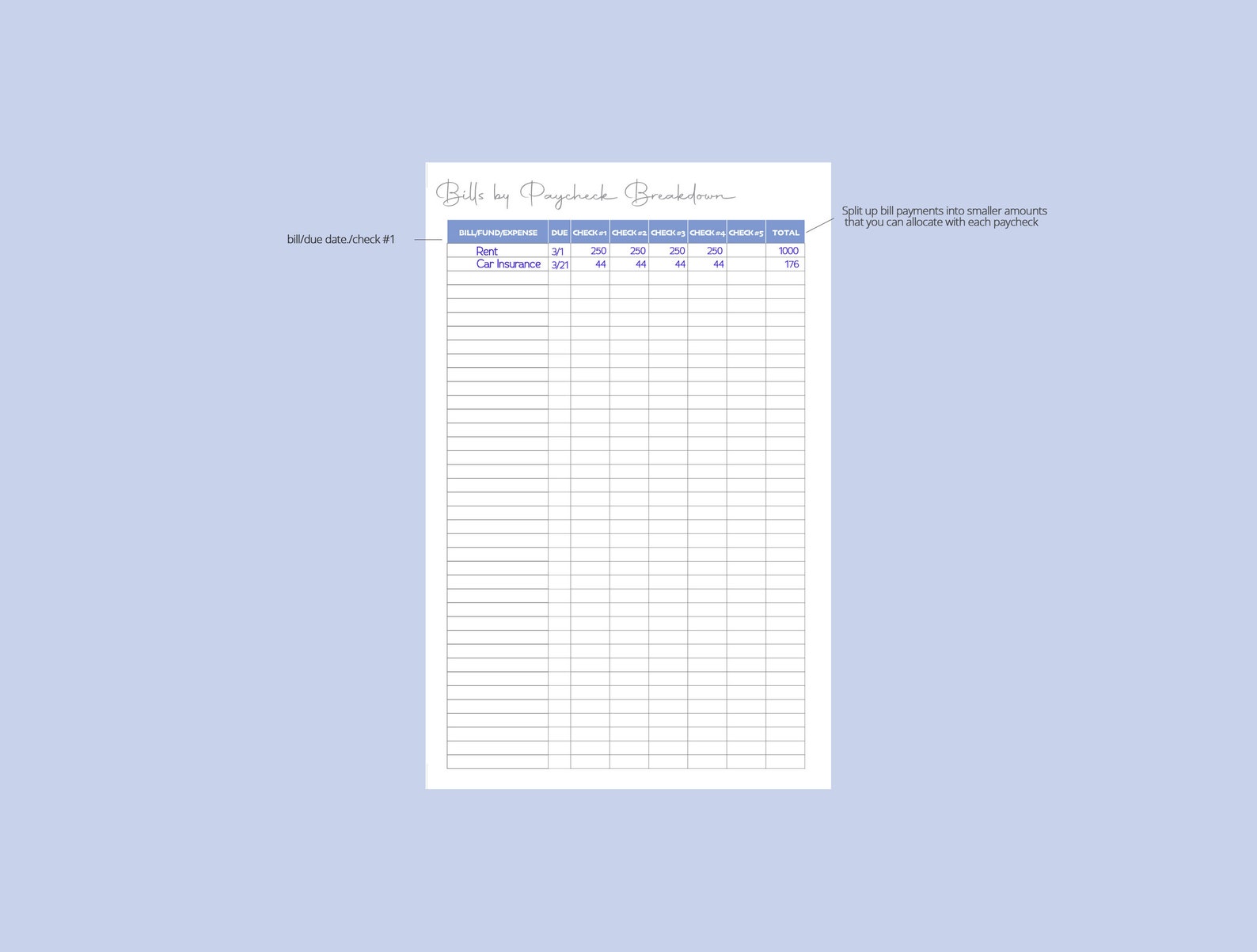 Printable Monthly Budget Undated Grid Calendar Worksheet | Month ...