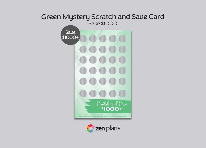 Mystery Scratch off Savings Challenge Card | Scratch and Save Saving ...