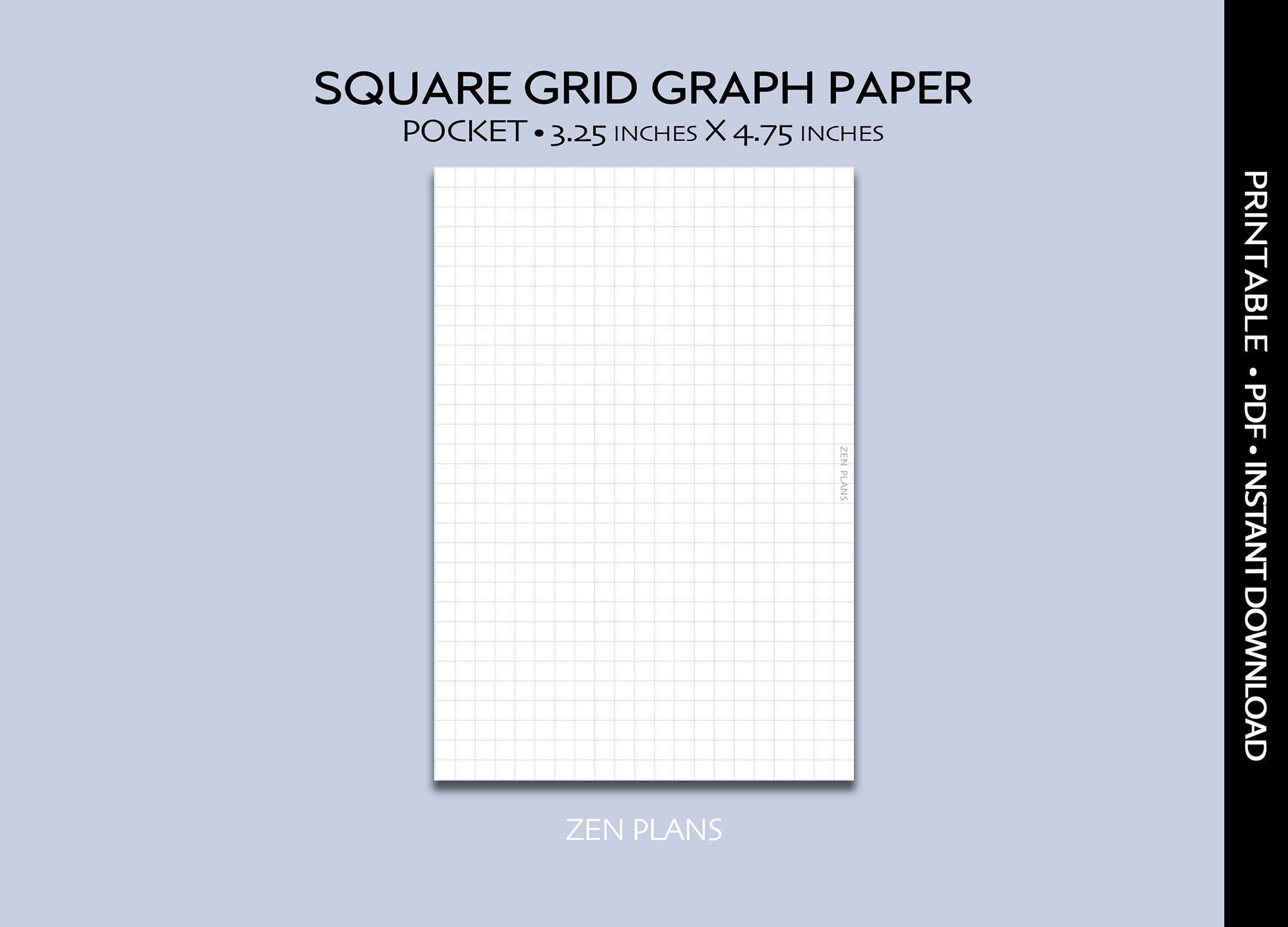 POCKET Printable Square Grid Graph Paper Planner Inserts - Etsy