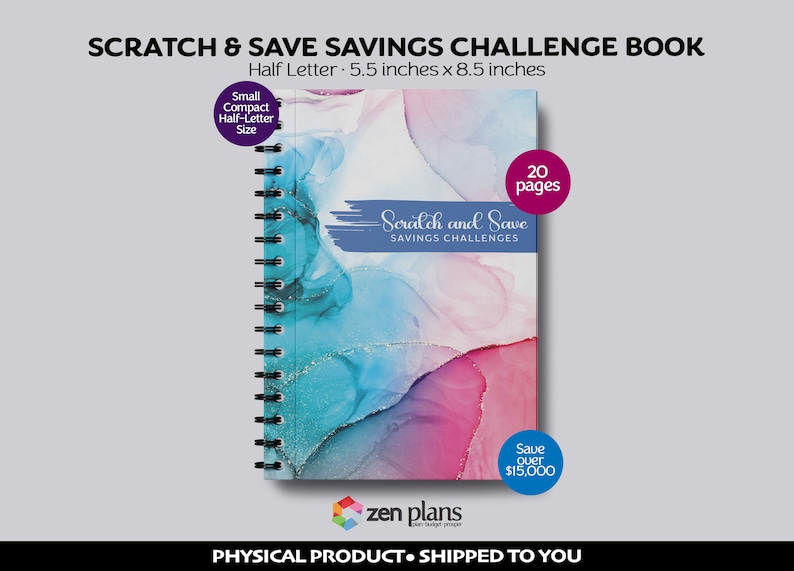 Scratch and Save Savings Challenge Book | Scratch off Savings Challenge Bundle | Half Letter ...