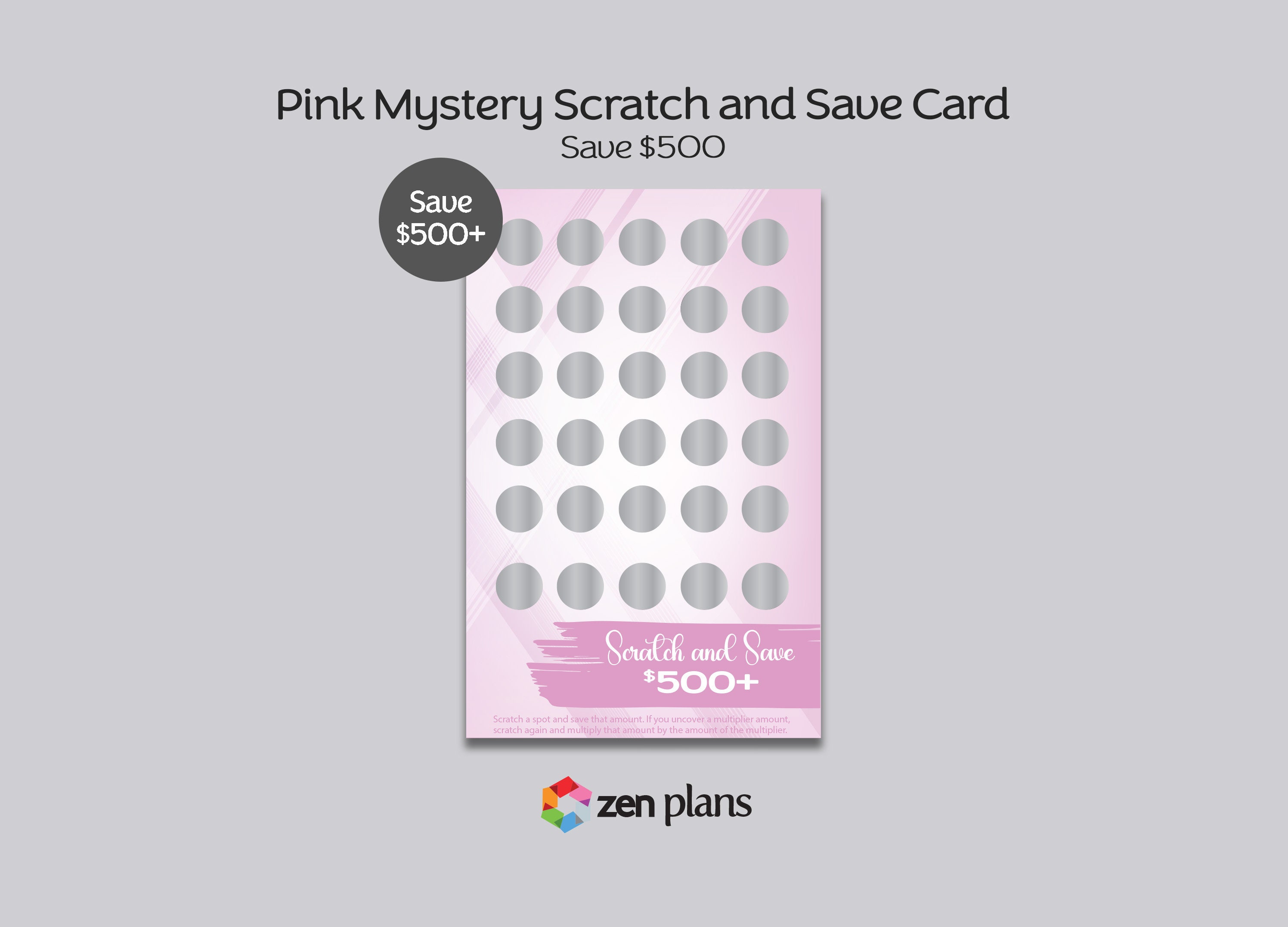 Mystery Scratch off Savings Challenge Card | Scratch and Save Saving ...
