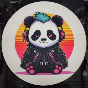 Cute Punk Rock Panda Anime DJ Turntable Slipmat Record Pad Gift ...