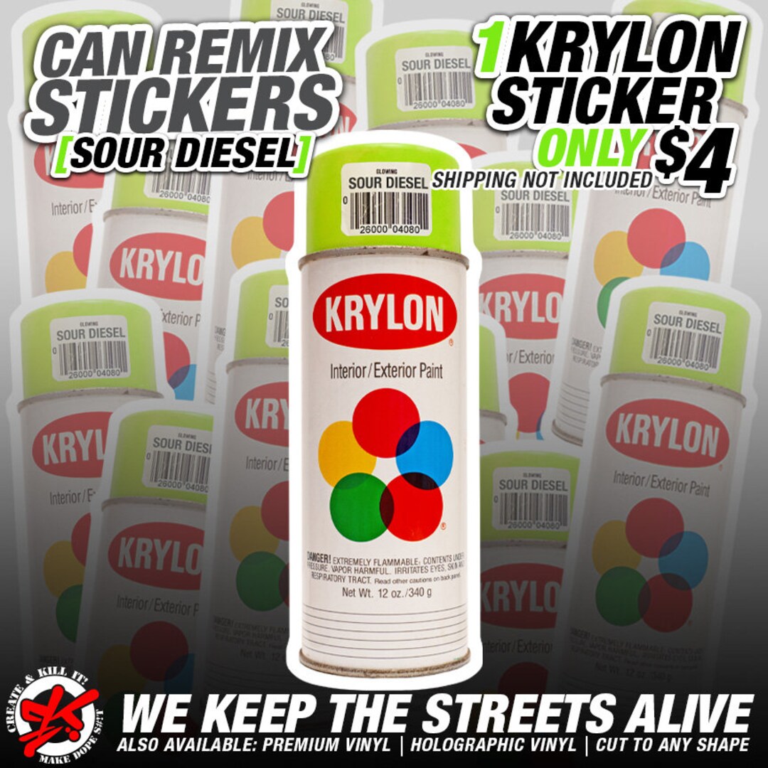 Sour Diesel Vintage Spray Paint Can Sticker | Vinyl Sticker | Glossy ...