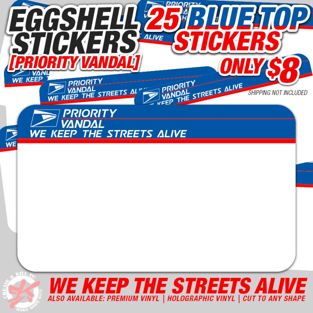 Priority Vandal Eggshell Stickers Blue Top Graffiti Art - Etsy