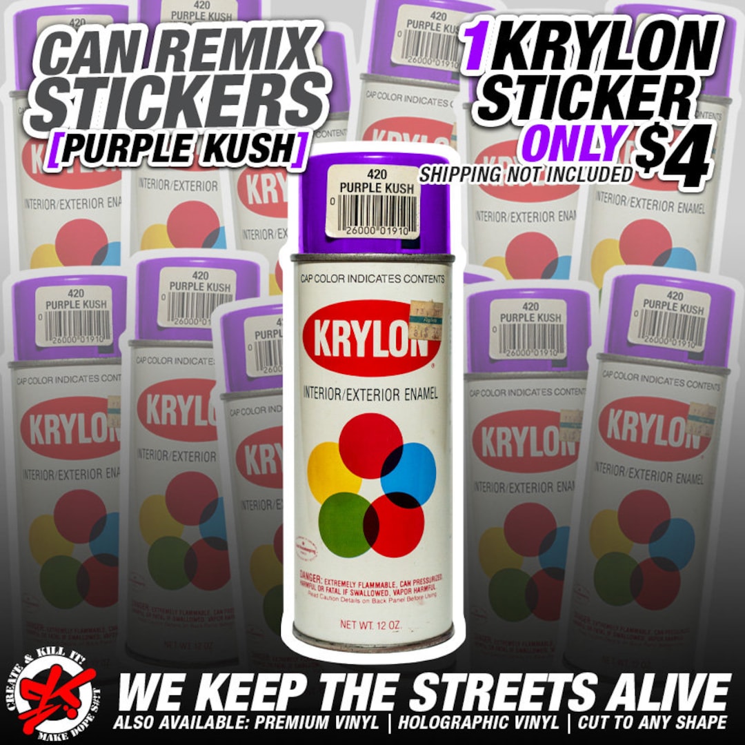 Krylon Purple Kush Vintage Spray Paint Can Sticker | Vinyl Sticker ...