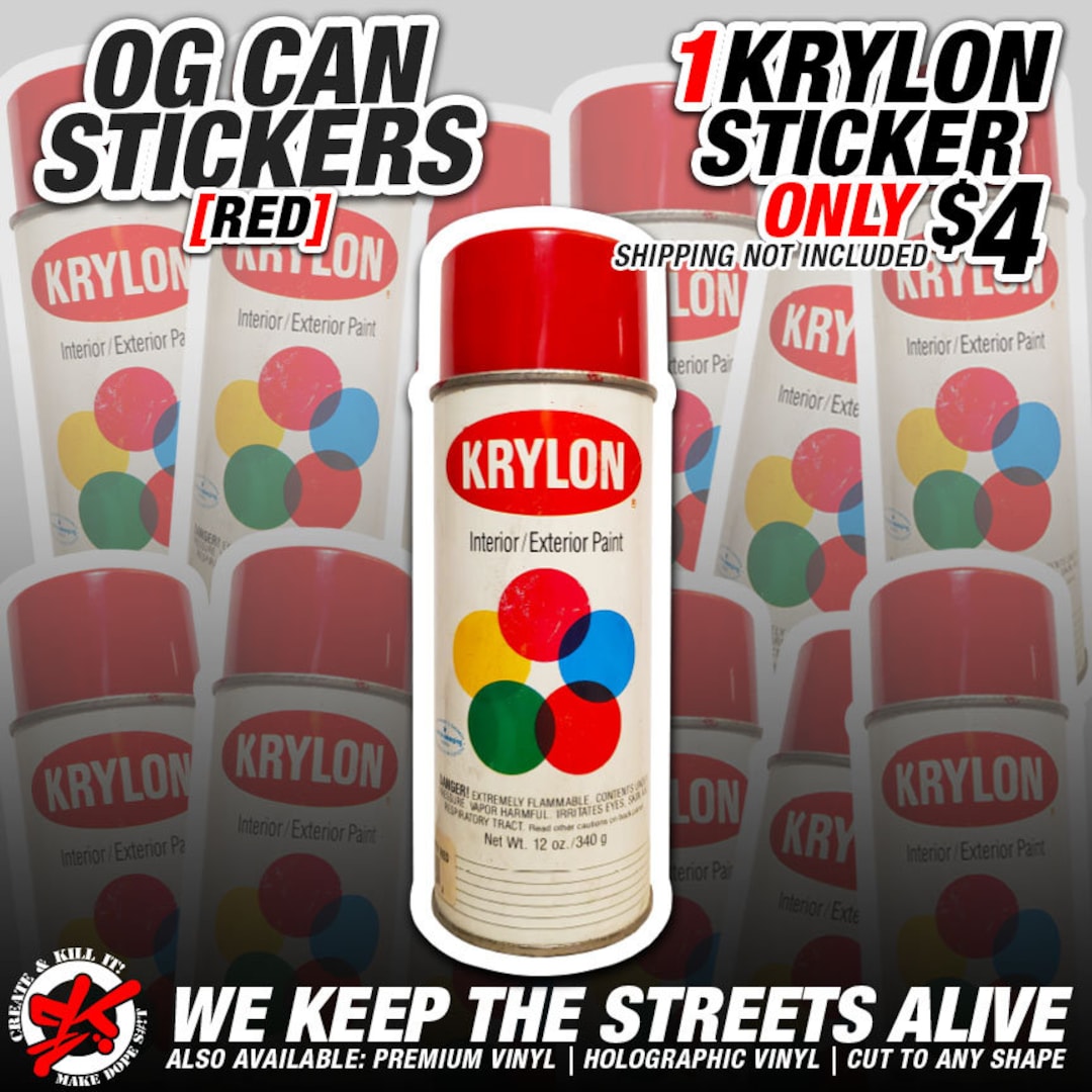 Krylon Vintage Red Spray Paint Can Sticker | Vinyl Sticker | Matte | Graffiti | Art - Etsy