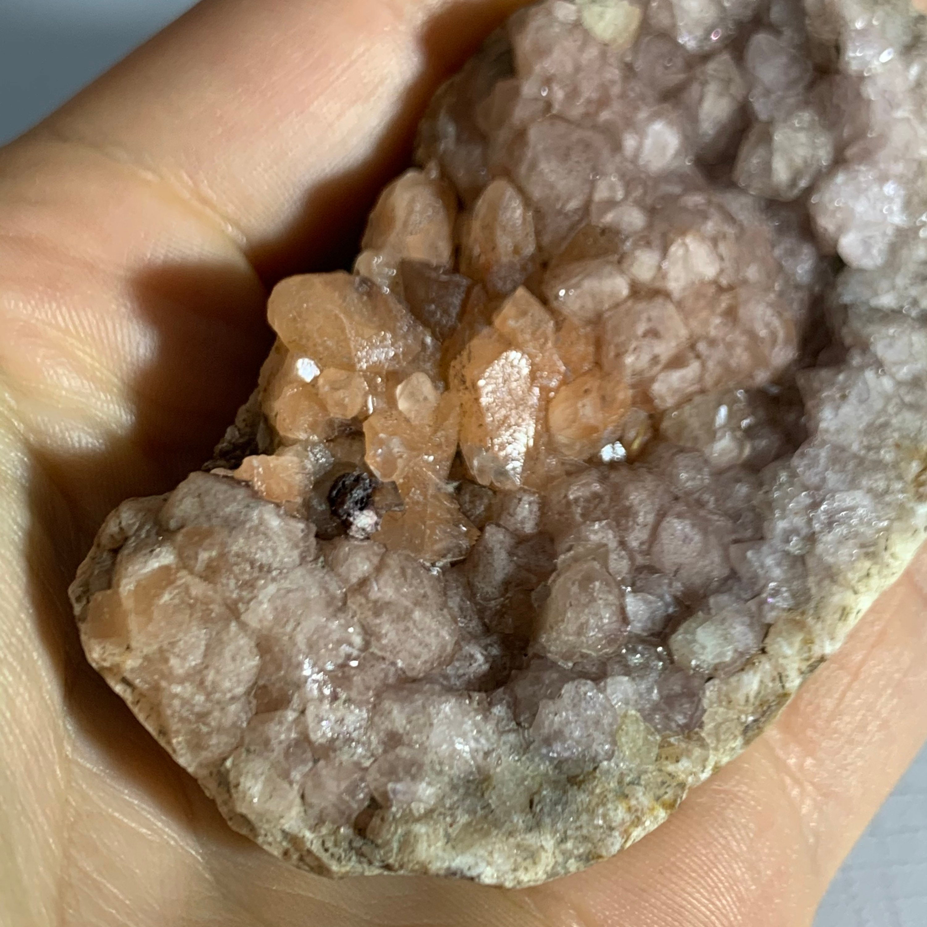 Rare Mendip Potato Stone Geode With Rose Quartz and Hematite Calcite ...