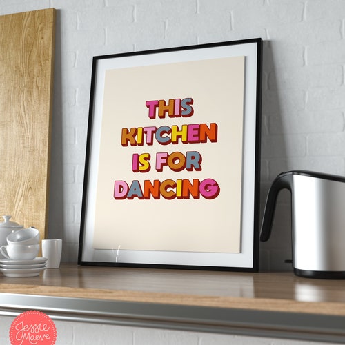 Kitchen Print Kitchen Disco Poster Typography Wall Art - Etsy