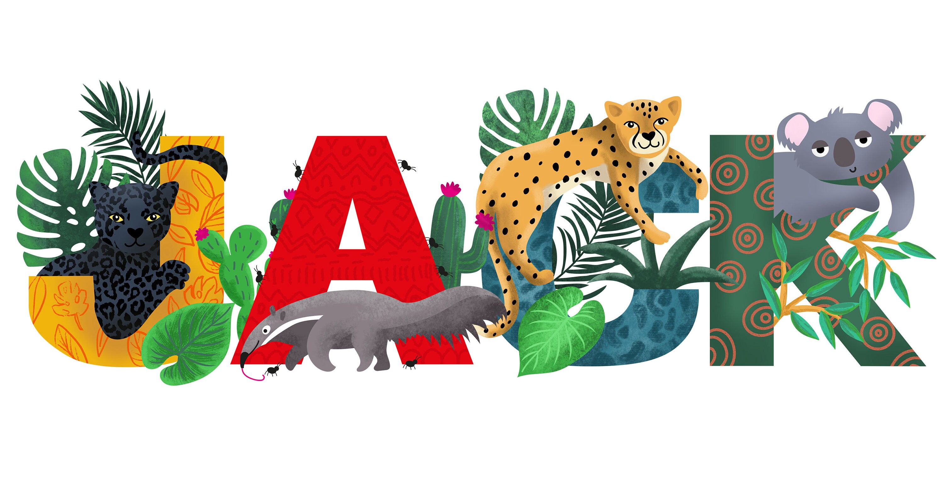 Kids Custom Animal Name Print New Baby Name gift | Etsy