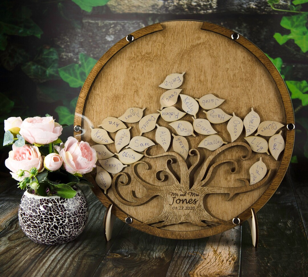 Fall Wedding Guest Book Alternative Personalized Fall Wedding Tree Drop ...