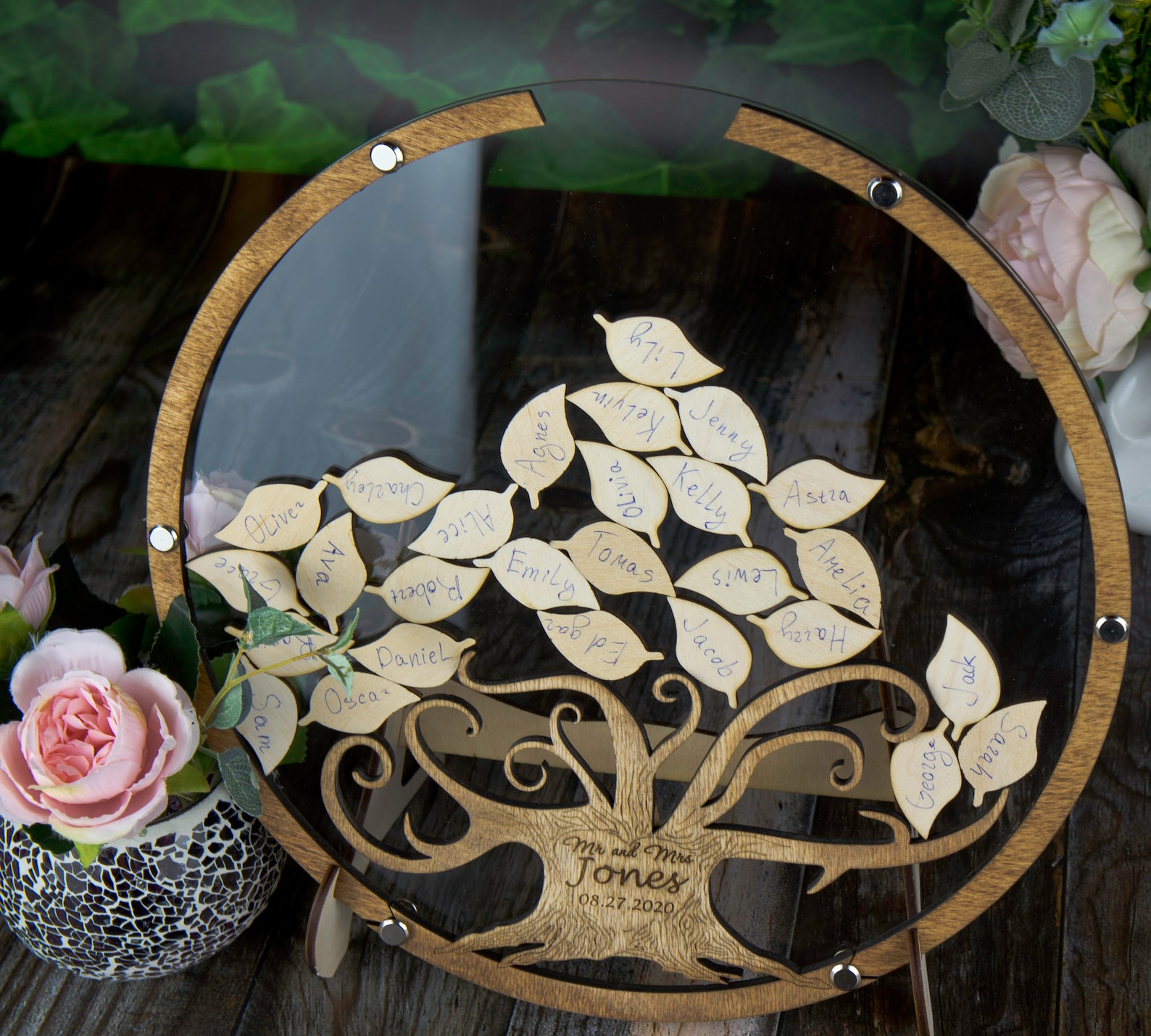Fall Wedding Guest Book Alternative Personalized Fall Wedding Tree Drop ...