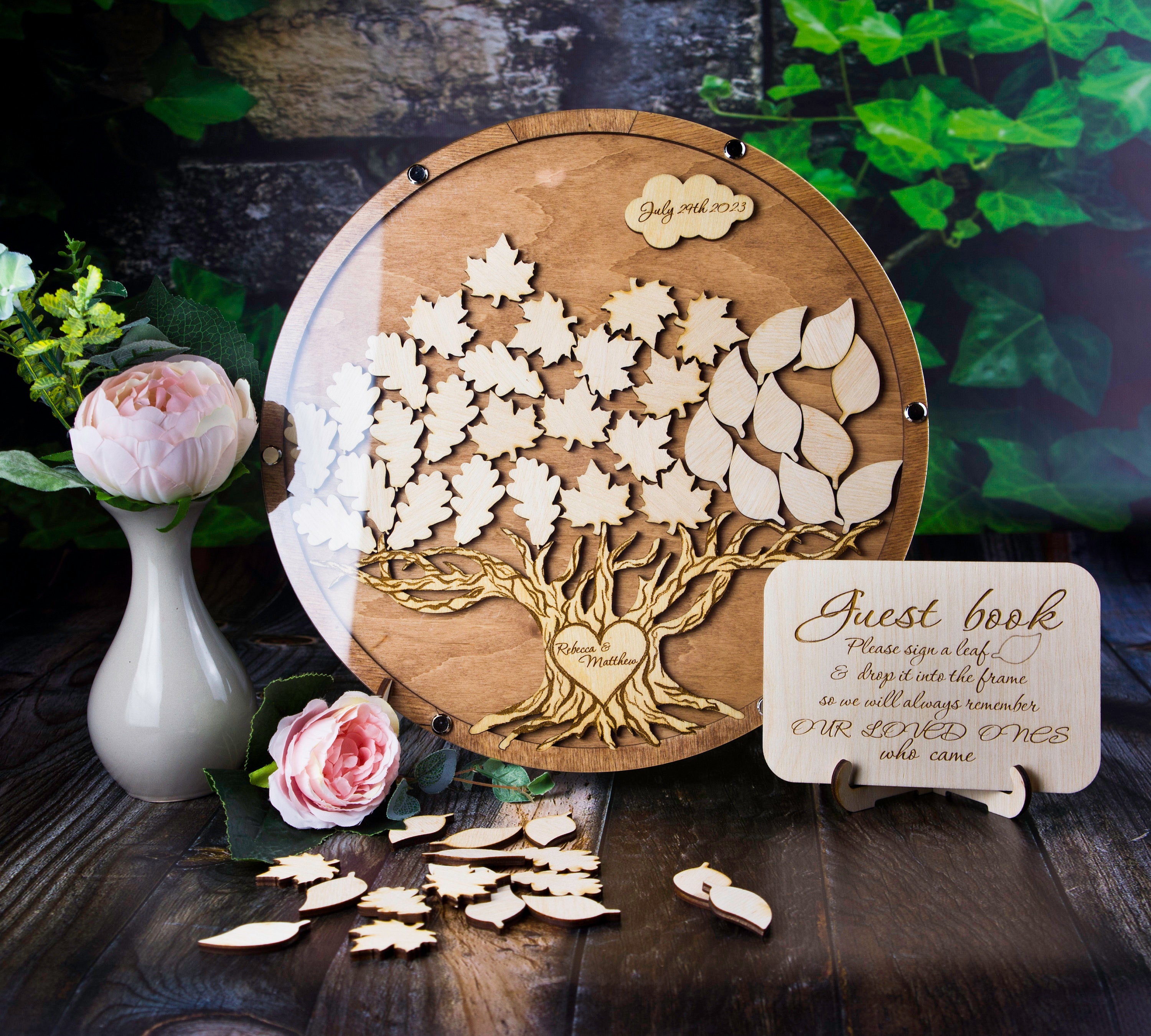 Tree Wedding Guest Book Alternative Drop Box Wedding Guest Book Tree ...