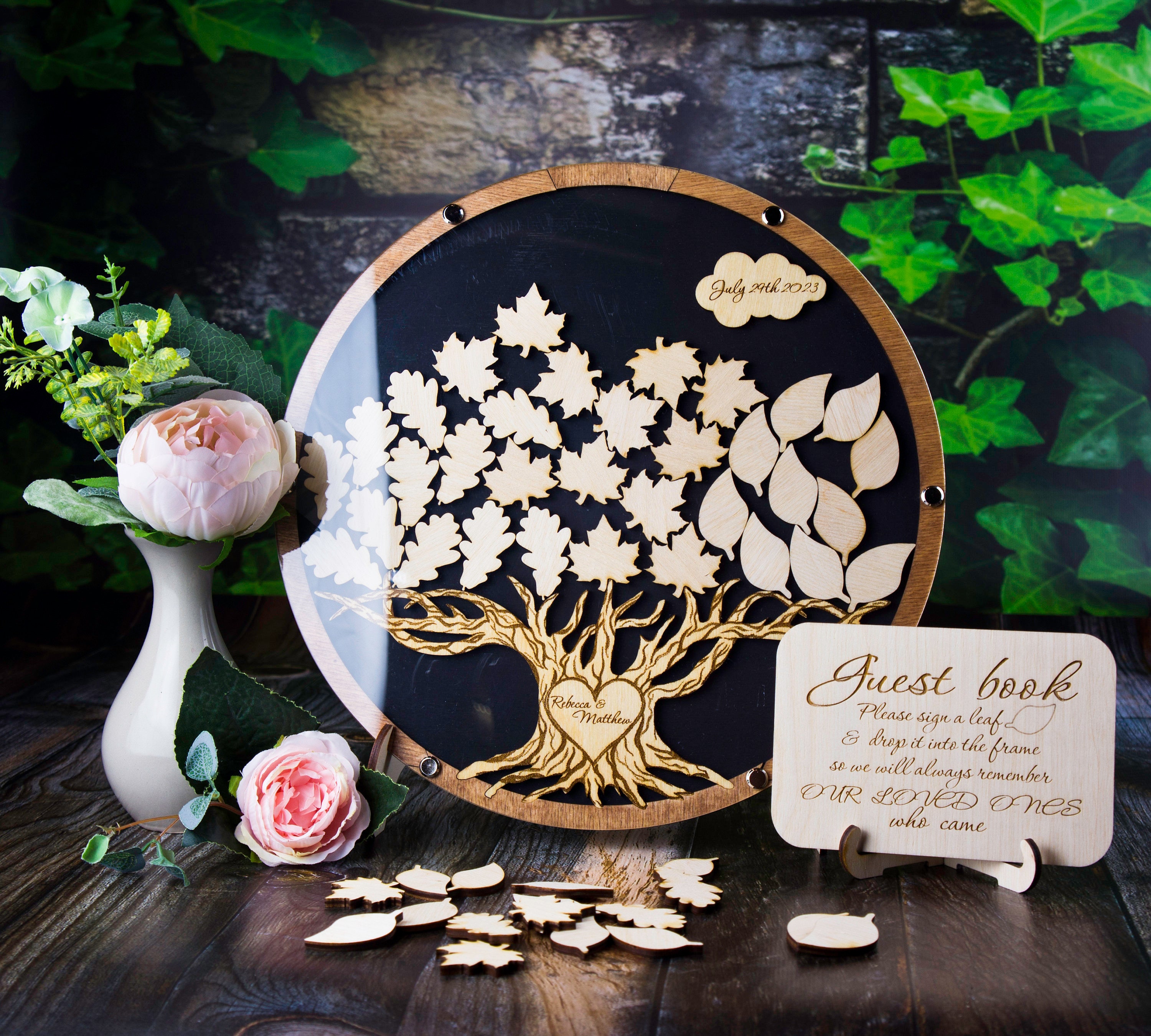 Tree Wedding Guest Book Alternative Drop Box Wedding Guest Book Tree ...
