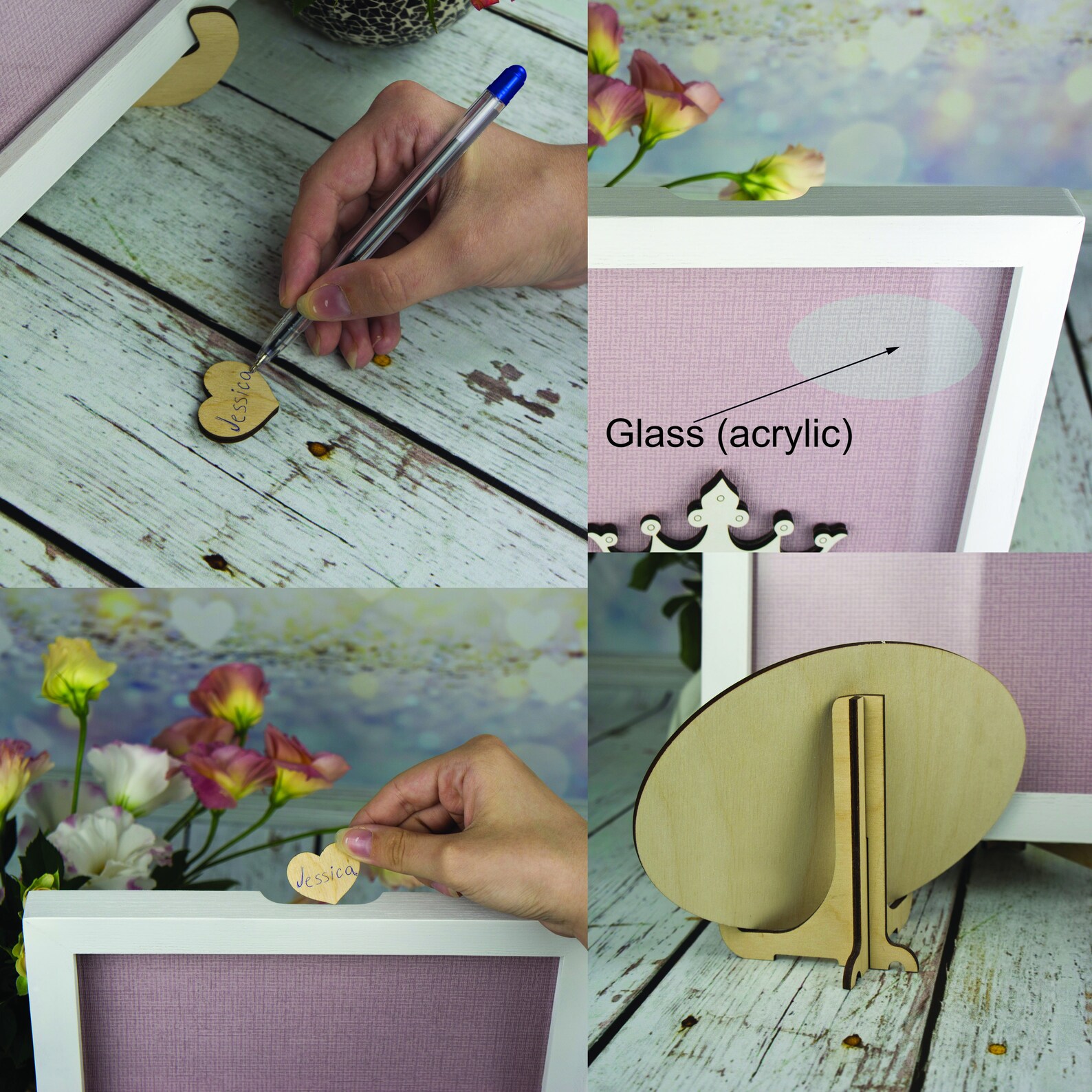Baby Shower Guest Book Teddy Bear Baby Drop Box Birthday Guestbook Sign ...