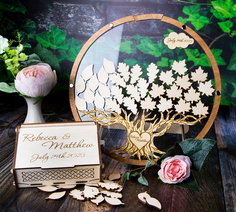 Tree Wedding Guest Book Alternative Drop Box Wedding Guest Book Tree ...