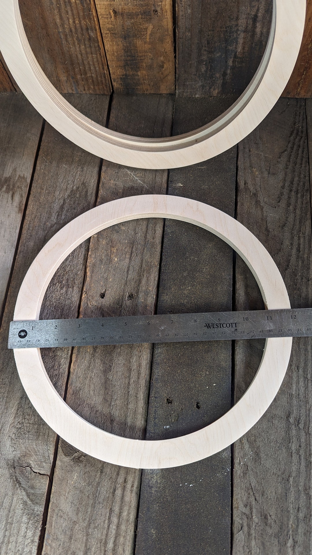 12" Wood Donut Ring With 10" Center Hole, BALTIC BIRCH Wooden Circles ...