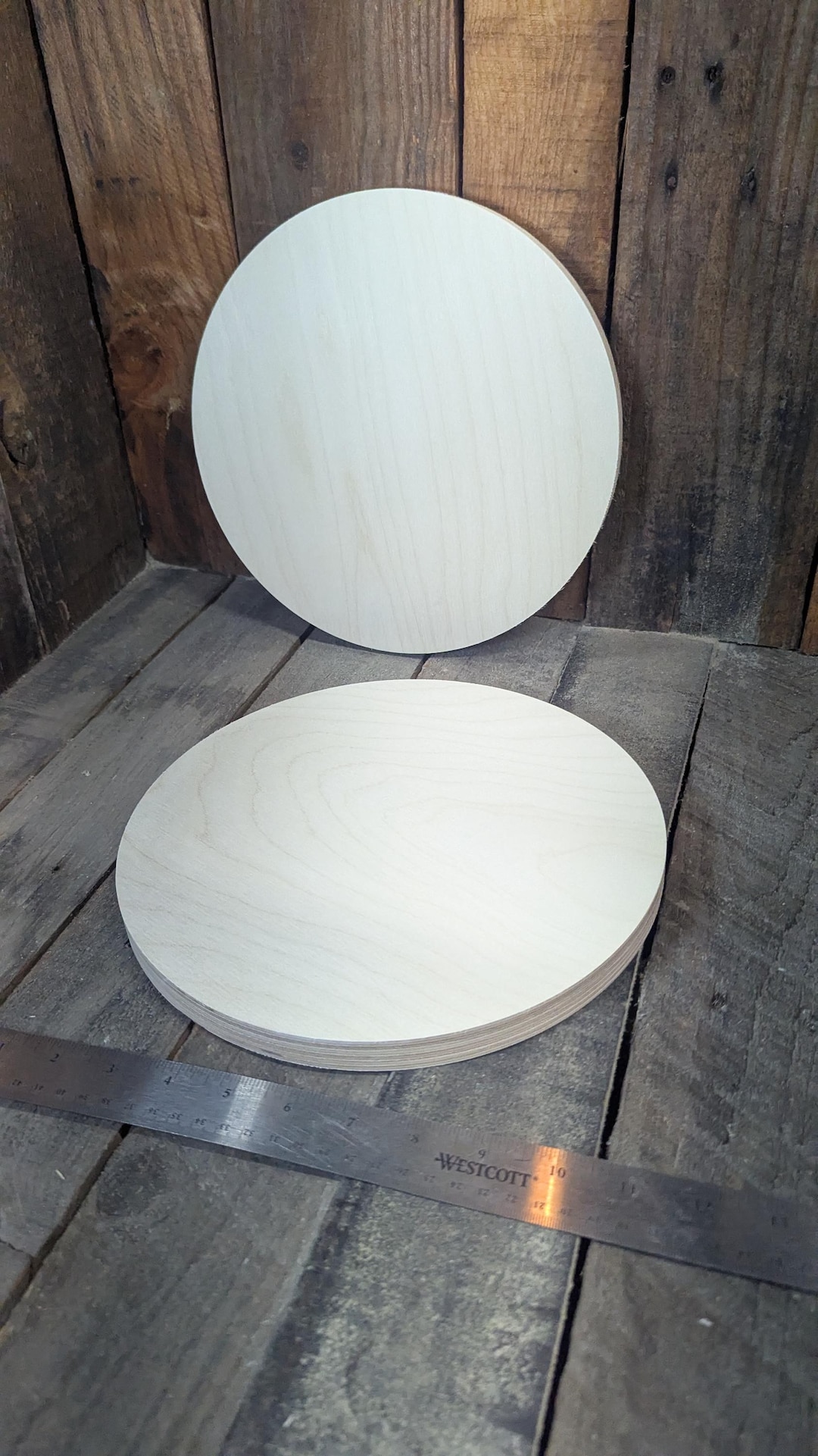 10.5" (10 1/2") Wood Circle Disc Plaques, BALTIC BIRCH Wooden Circles ...
