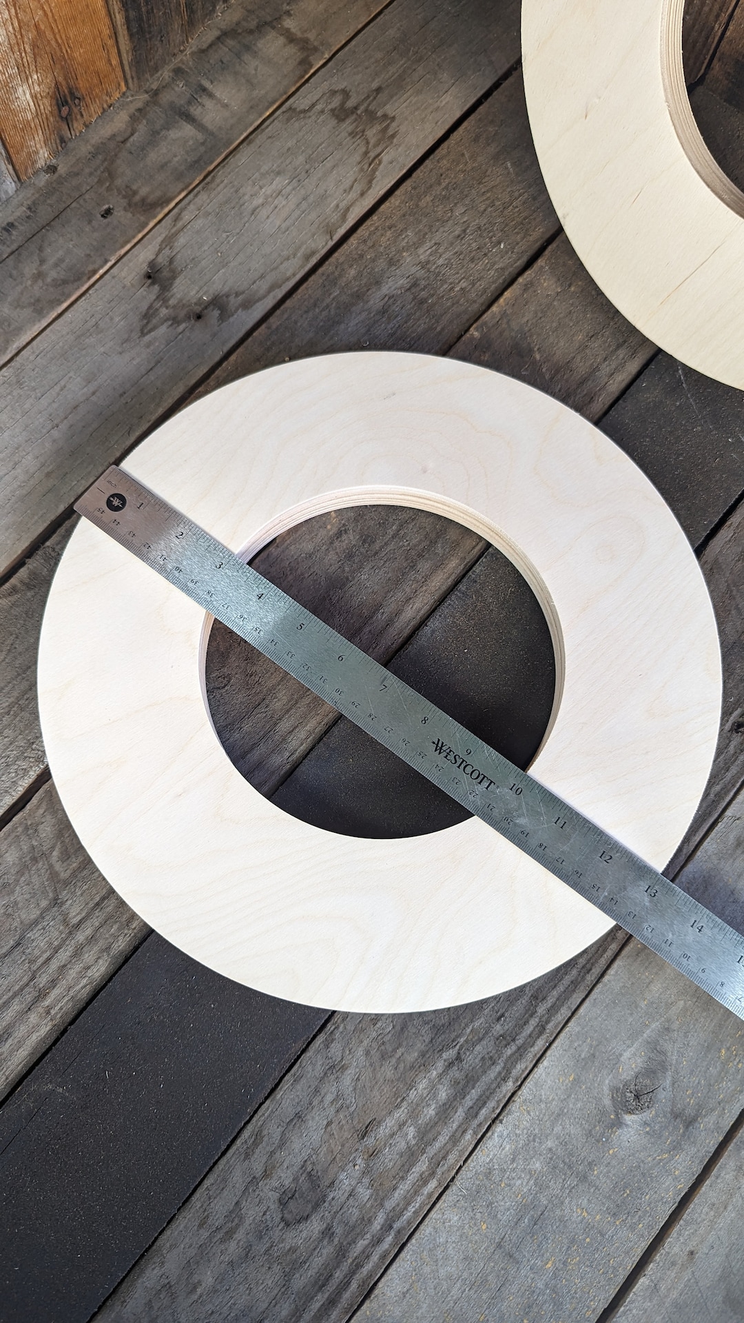13" Wood Circle Disc With 7" Center Hole, BALTIC BIRCH Wooden Circles ...