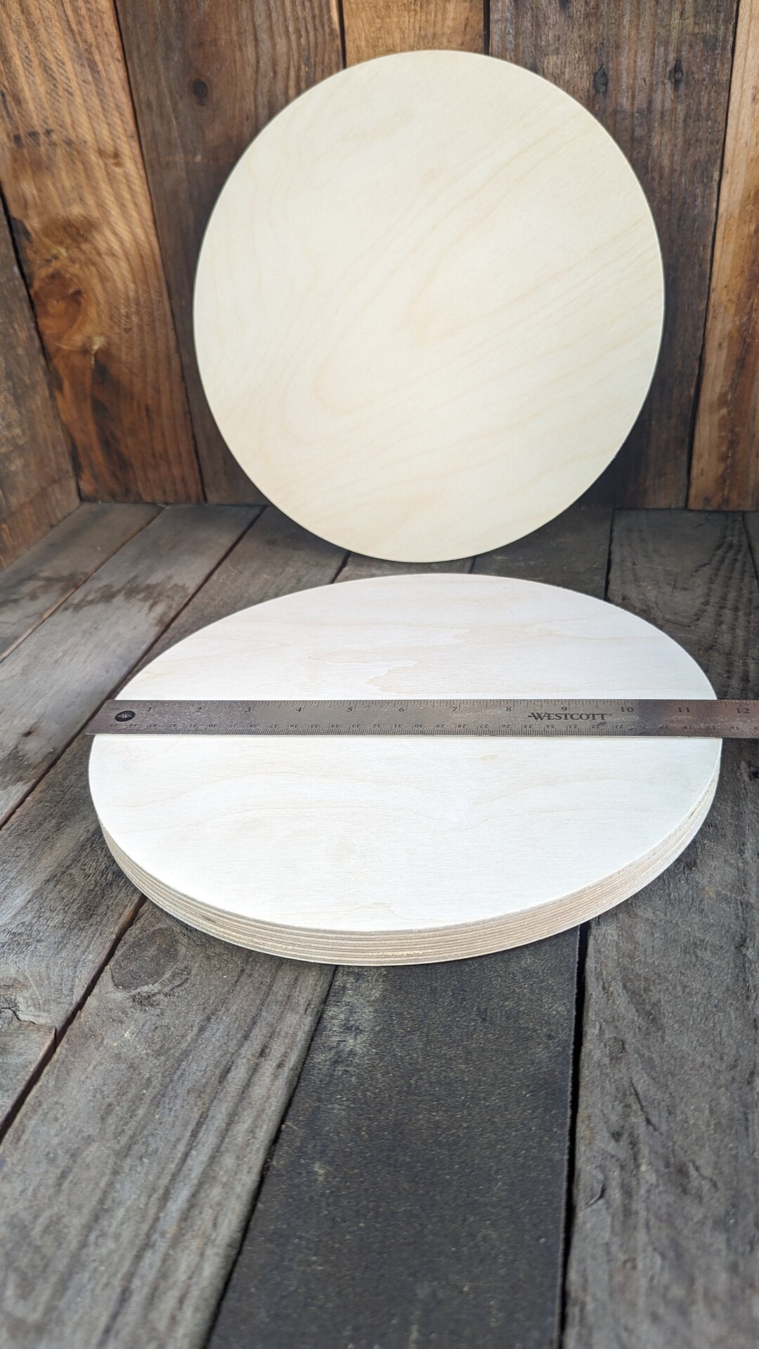 11.625" (11-5/16") Wood Circle Disc Plaques, BALTIC BIRCH Wooden ...