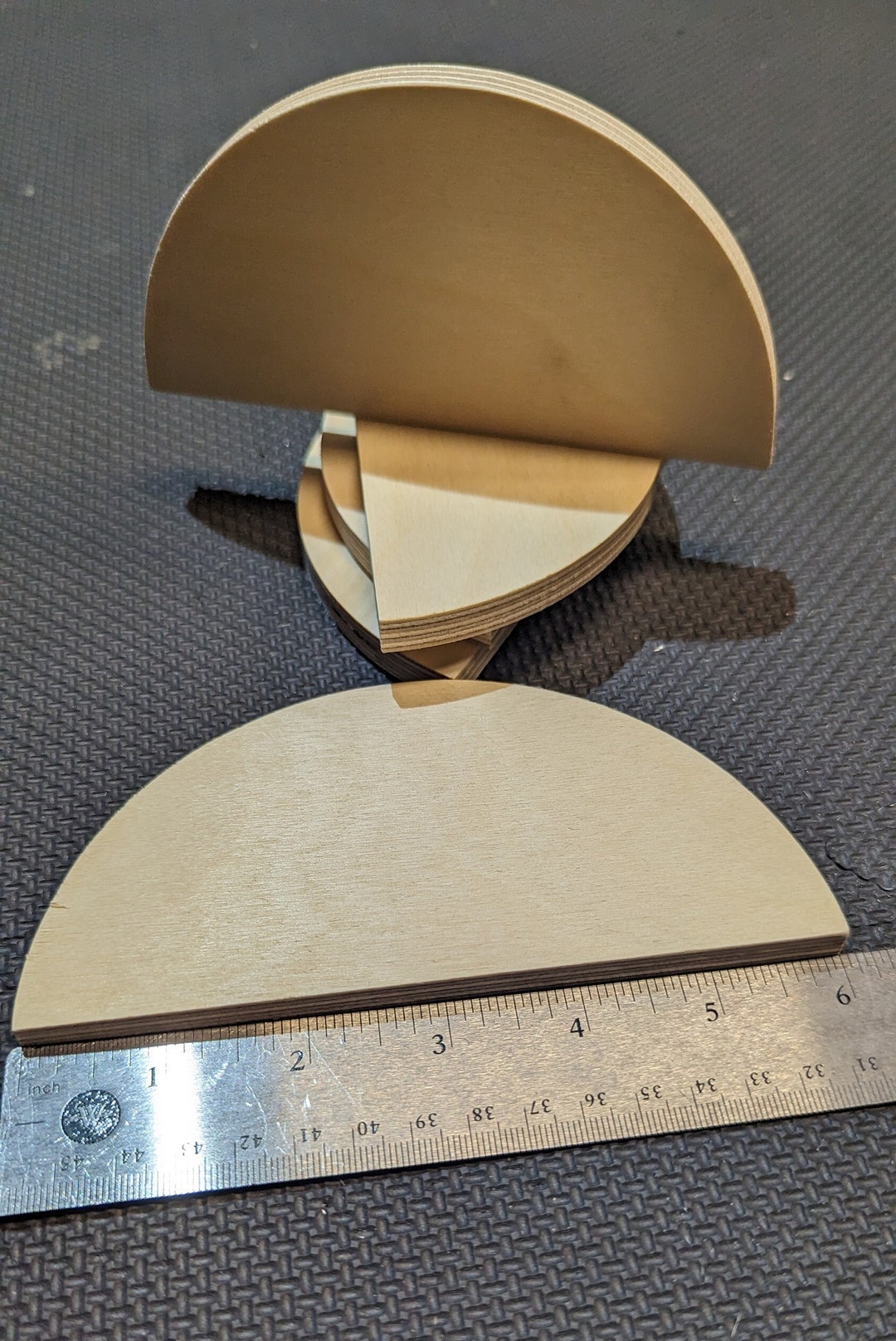 6" Wood Half Circle Disc Plaques, BIRCH Wooden Semicircles, Blank ...