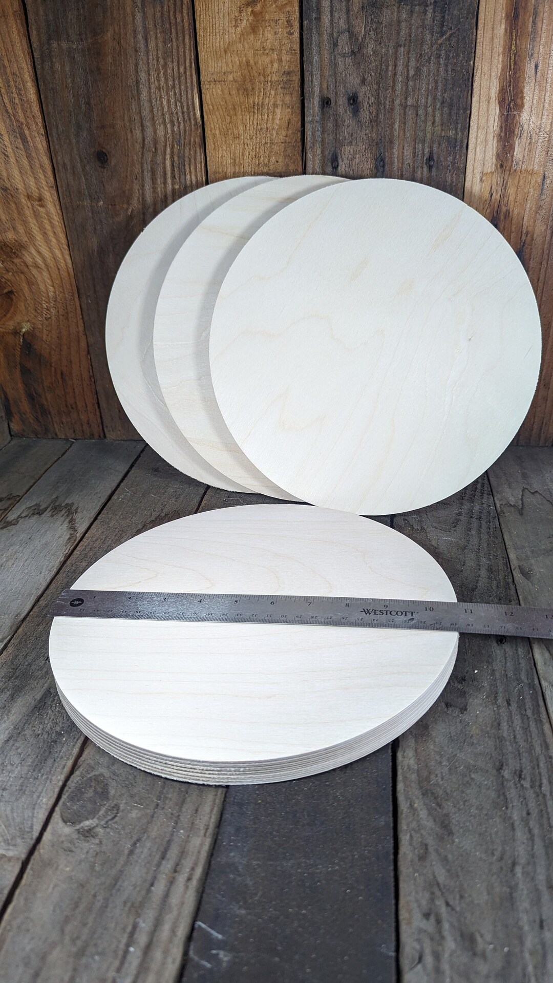 10.75" (10 3/4") Wood Circle Disc Plaques, BALTIC BIRCH Wooden Circles ...
